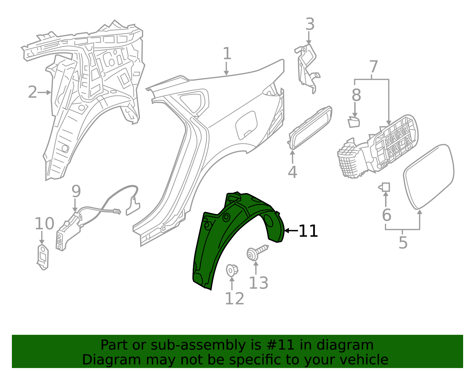 2017-2018 Kia Cadenza Wheelhouse Liner 86822-F6000 | OEM Parts Online