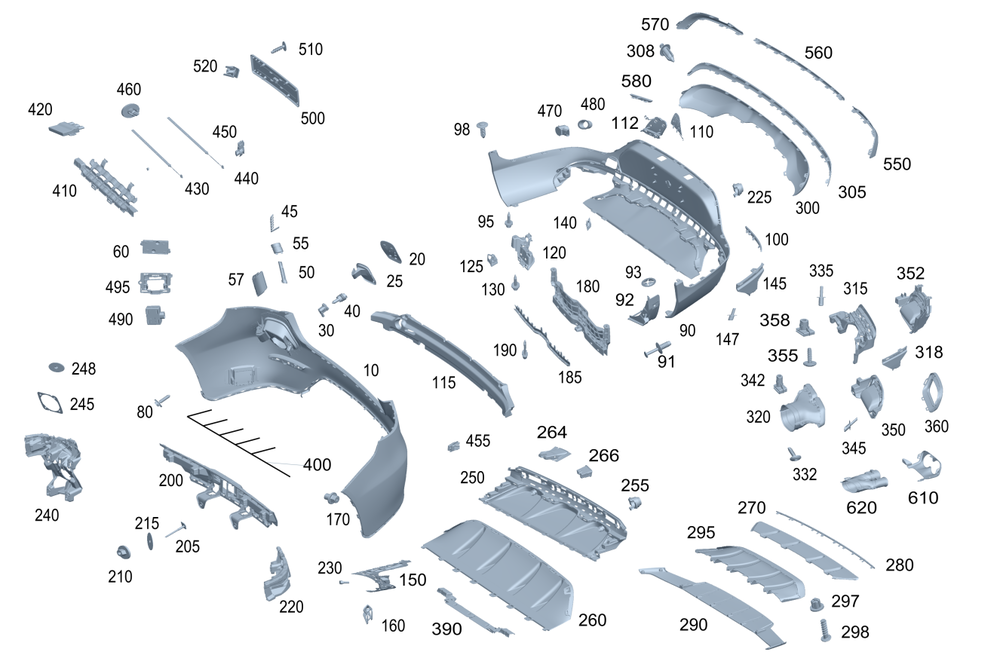 2018-2021 Mercedes-Benz GLC63 AMG S Basic Carrier, Bumper 253-880-12-03 ...