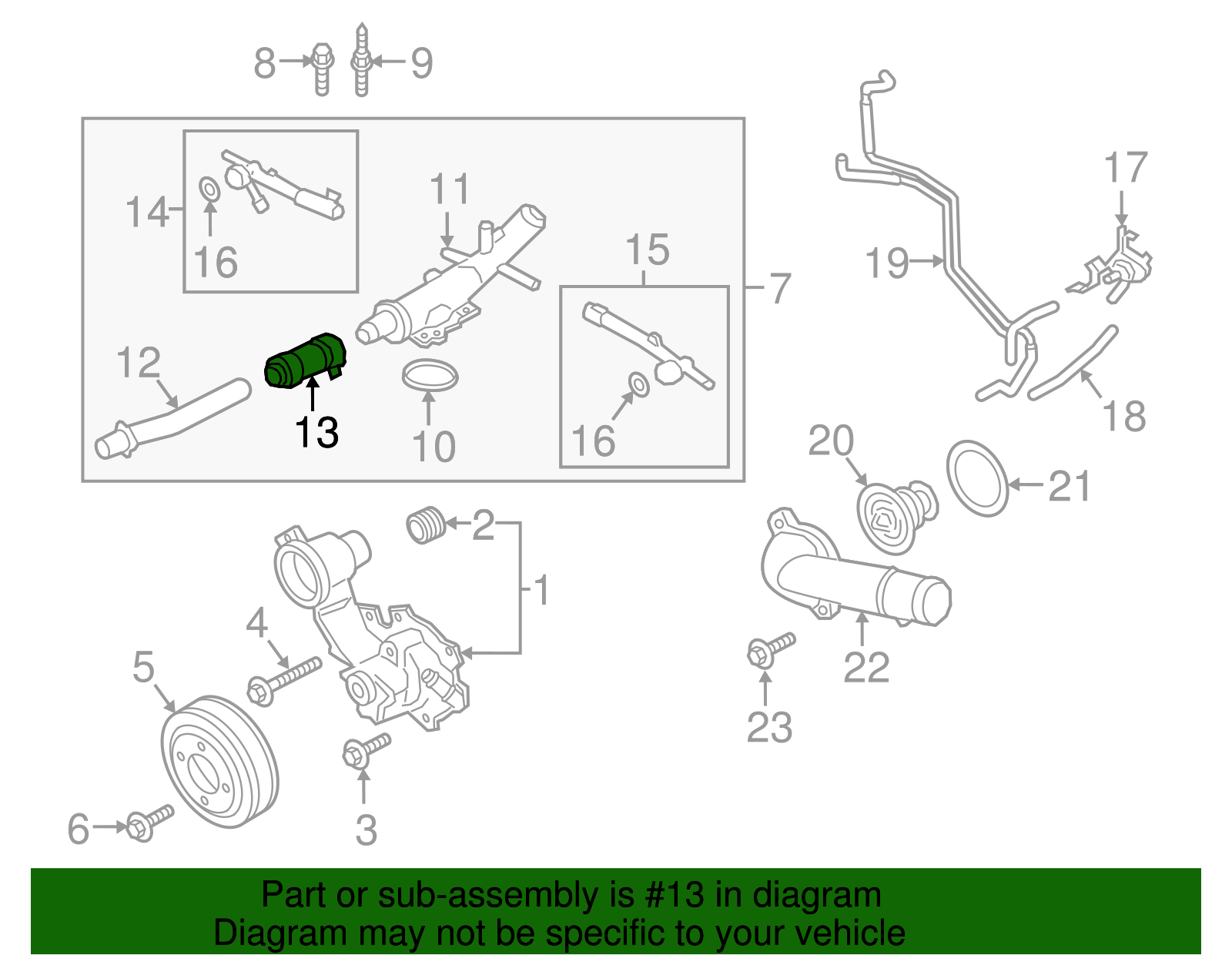 2015-2020 Ford Water Hose FL3Z-8592-C | Ford OEM Parts Outlet