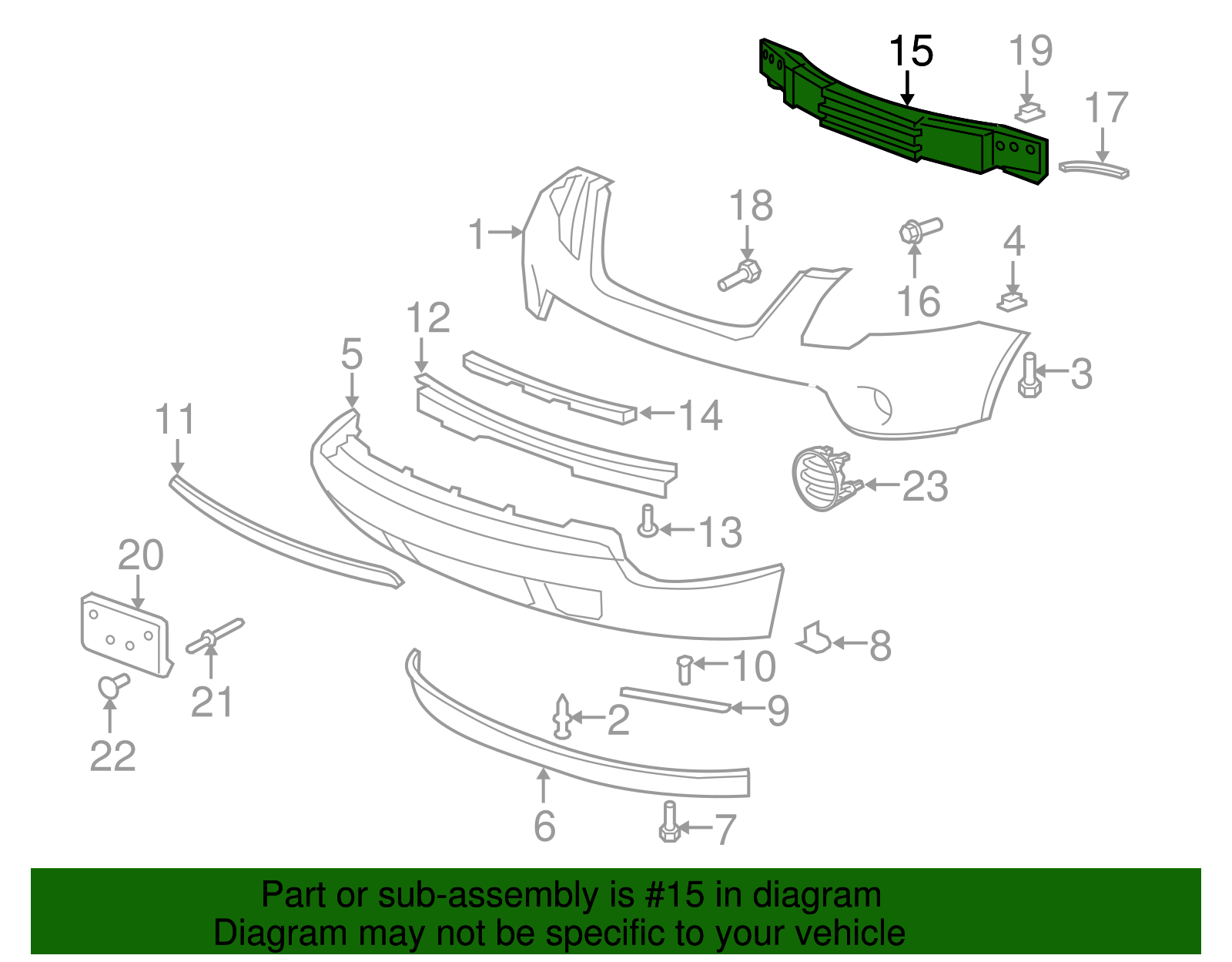 22806758 - Front Bumper Impact Bar 2007-2017 GMC | Malouf Parts Xperts