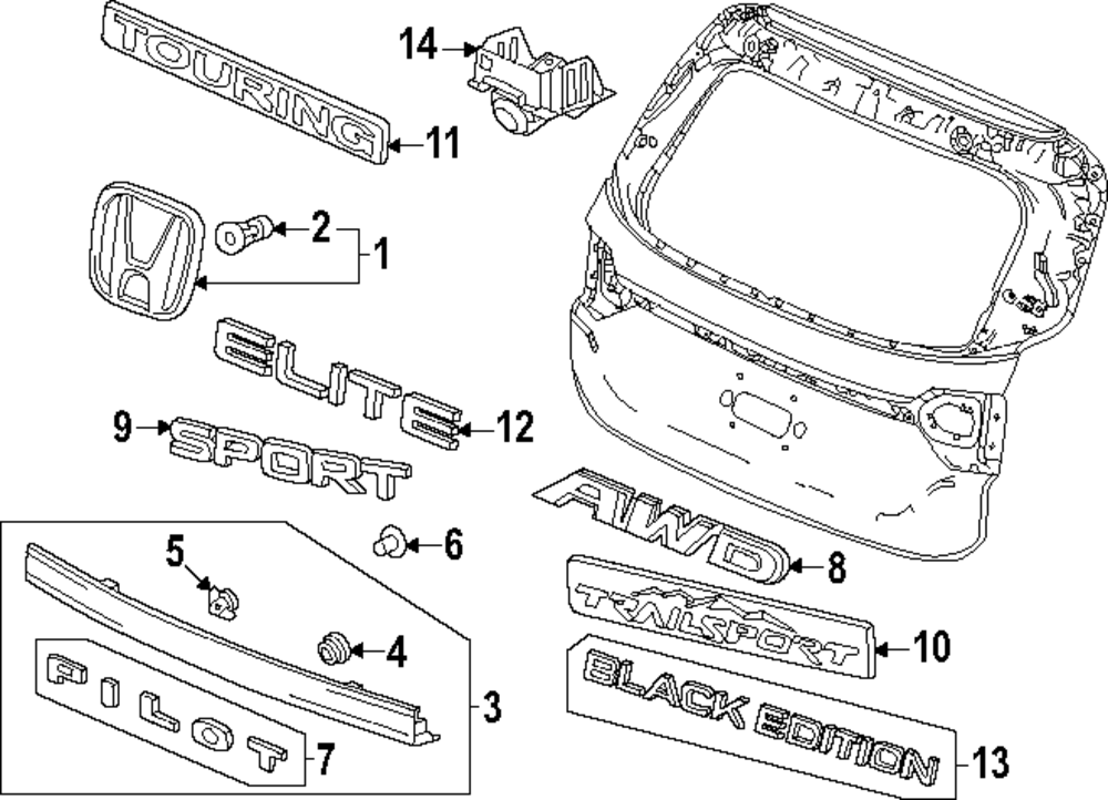 75721-T90-A01 - Nameplate 2025 Honda Pilot | Toronto Honda Parts