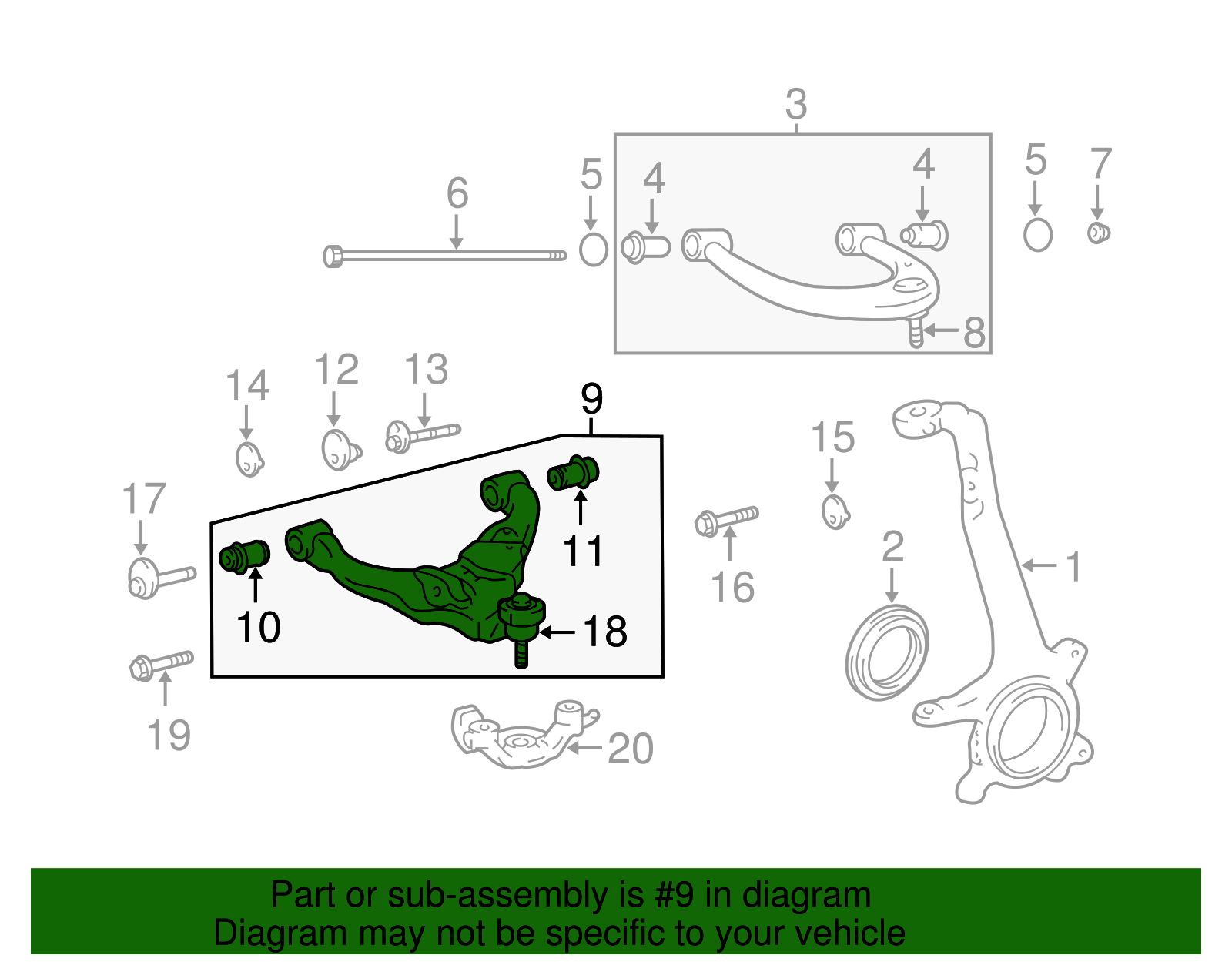 Genuine Toyota Suspension Control Arm (Left, Front, Lower) part# 48069 ...