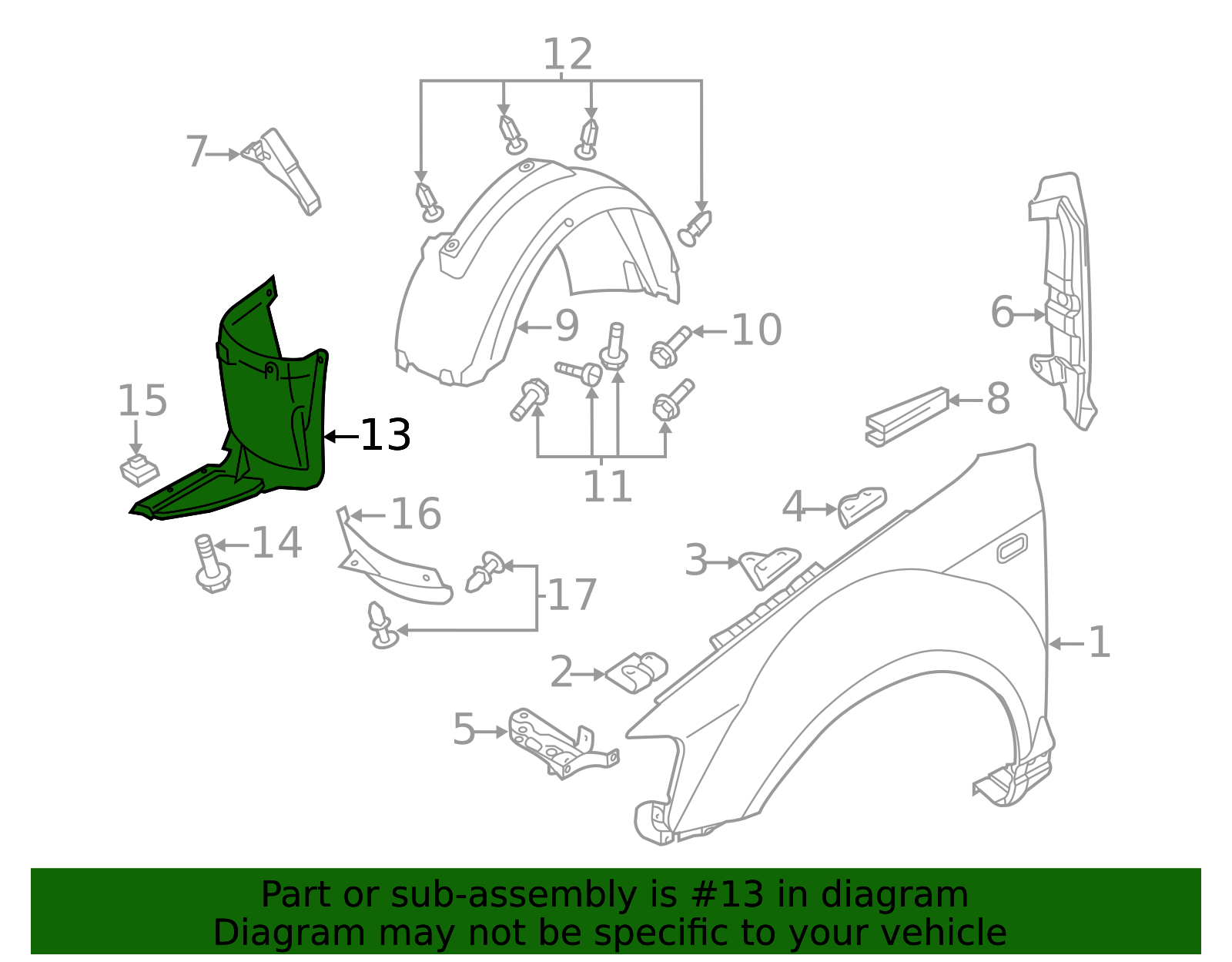 Audi 8P0821191D ? Fender Extension, Liner Guard, OEM Wheel Well ...