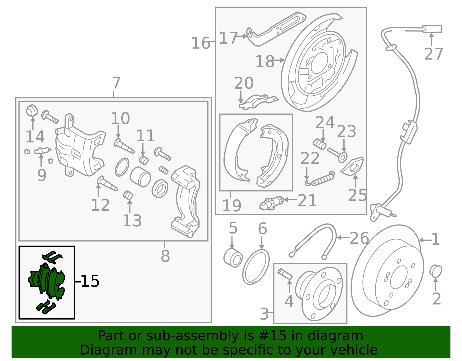 Genuine Brake Pads Rear for 2010-2013 Hyundai Tucson | Part# 58302 ...