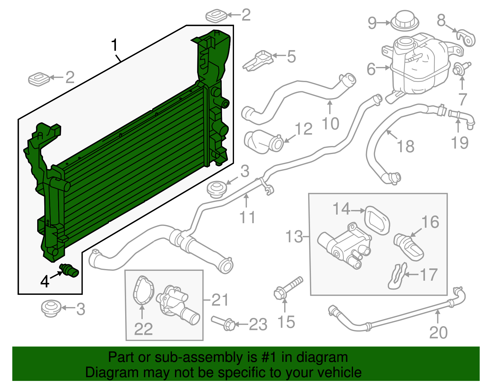 CT4Z-8005-A - 2012-2014 Ford Edge Radiator - Motorcraft (RAD-80 ...
