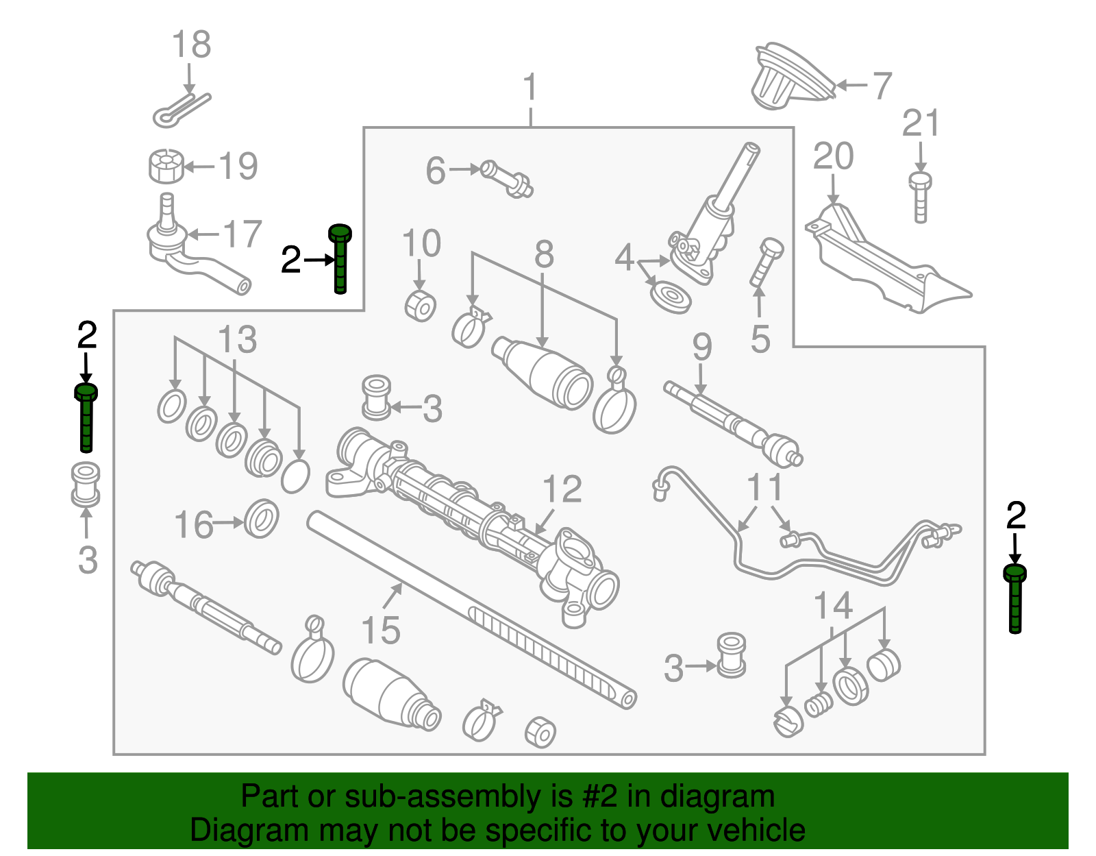 9YA0-21-22H - Gear Assembly Mount Bolt - 2010-2015 Mazda | Mazda Parts ...