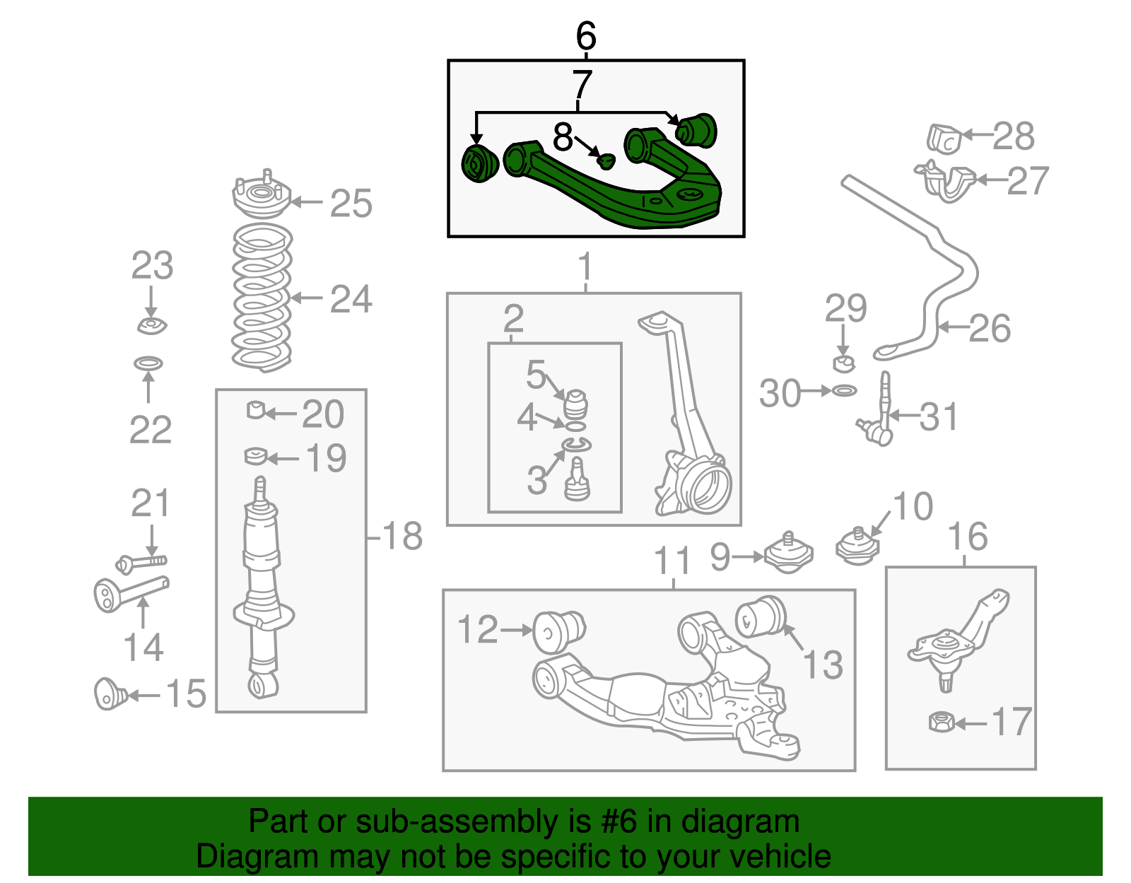 Genuine Toyota Suspension Control Arm (Right, Front, Upper) part# 48610 ...