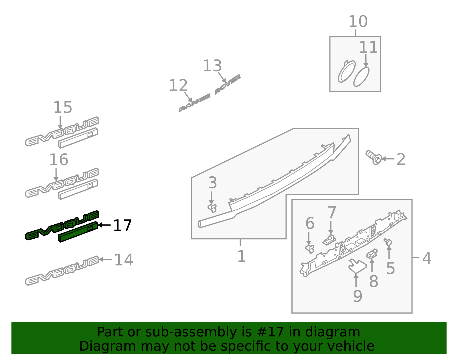 2020-2023 Land Rover Range Rover Evoque Nameplate LR135438 | OEM Parts ...