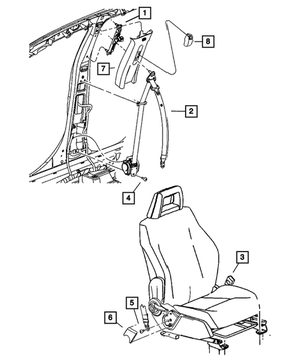 2007-2012 Mopar | Seat Belt Turning Loop Adjuster | YV89DW1AF | Mopar ...