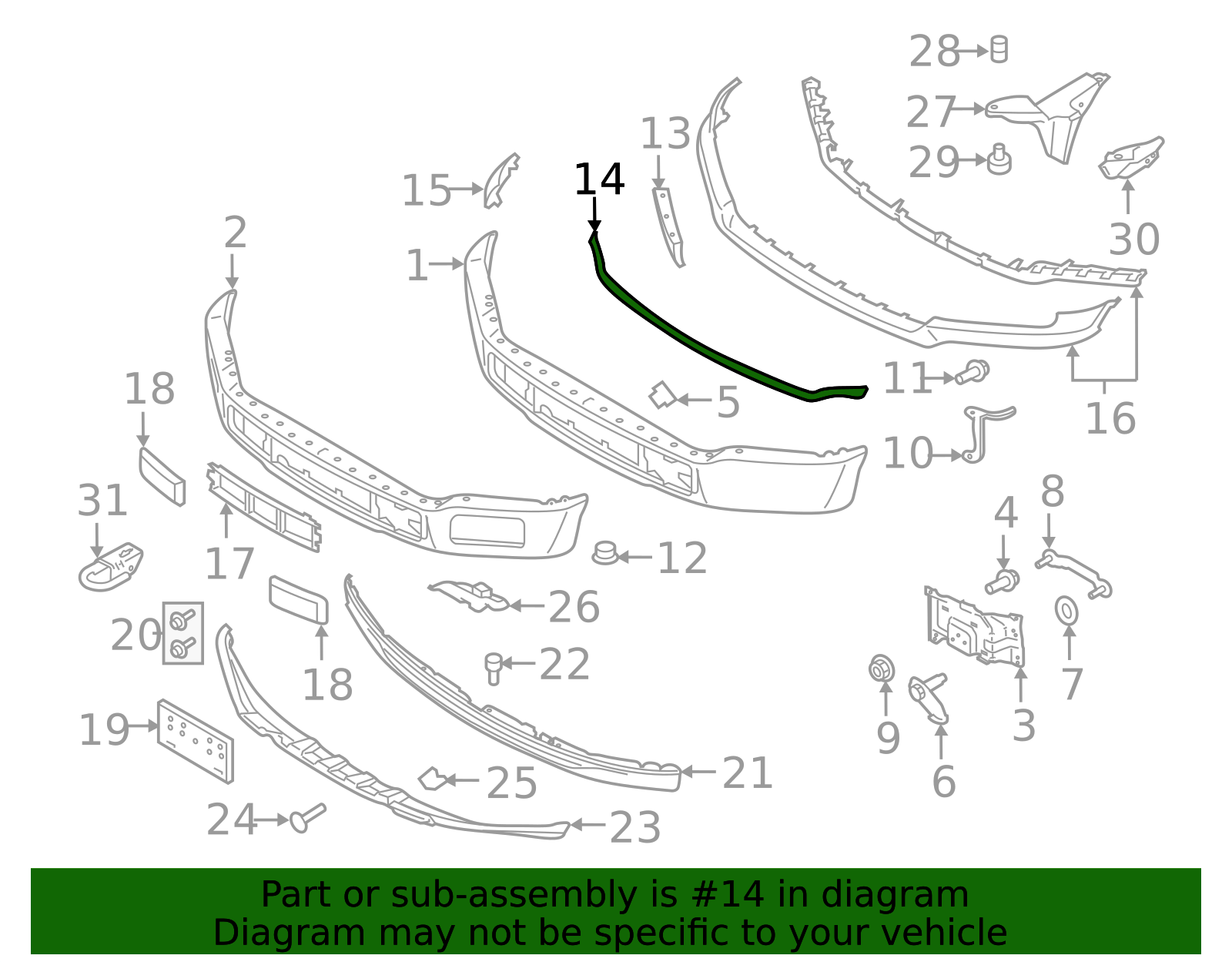 Genuine OEM Ford Part - Bumper Trim JL3Z-17626-D | Genuine OEM Ford ...