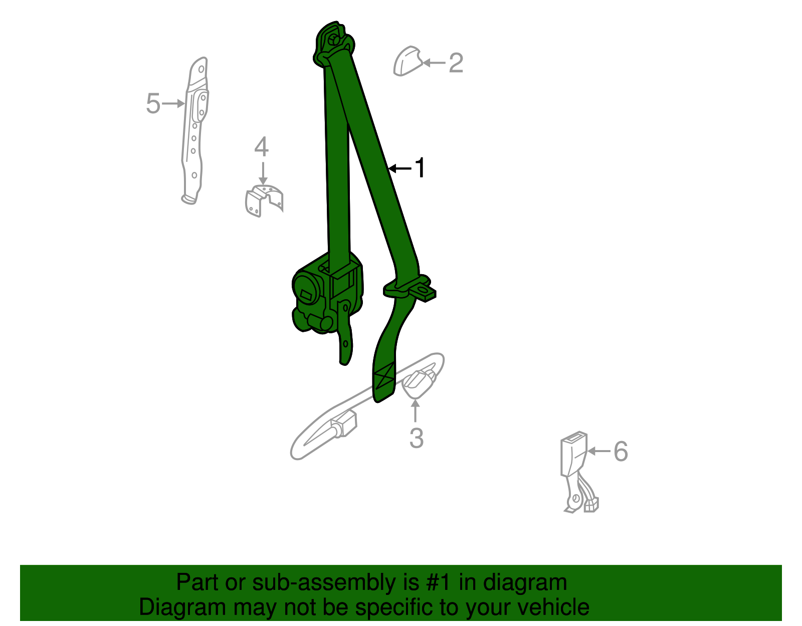 Hyundai - 88810-2C500-LK - Lap & Shoulder Belt - 2003-2004 Hyundai ...