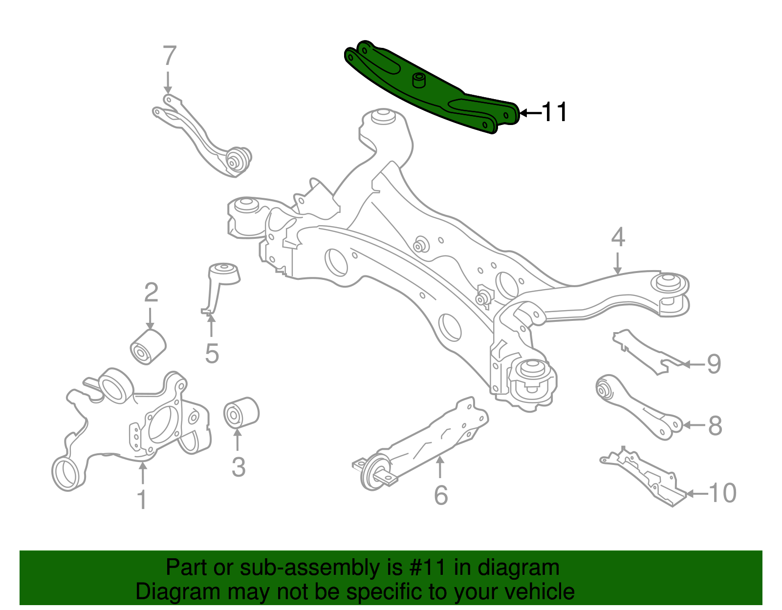 2017-2019 Infiniti QX30 Link Complete Rear Suspension Lower Rear Right ...