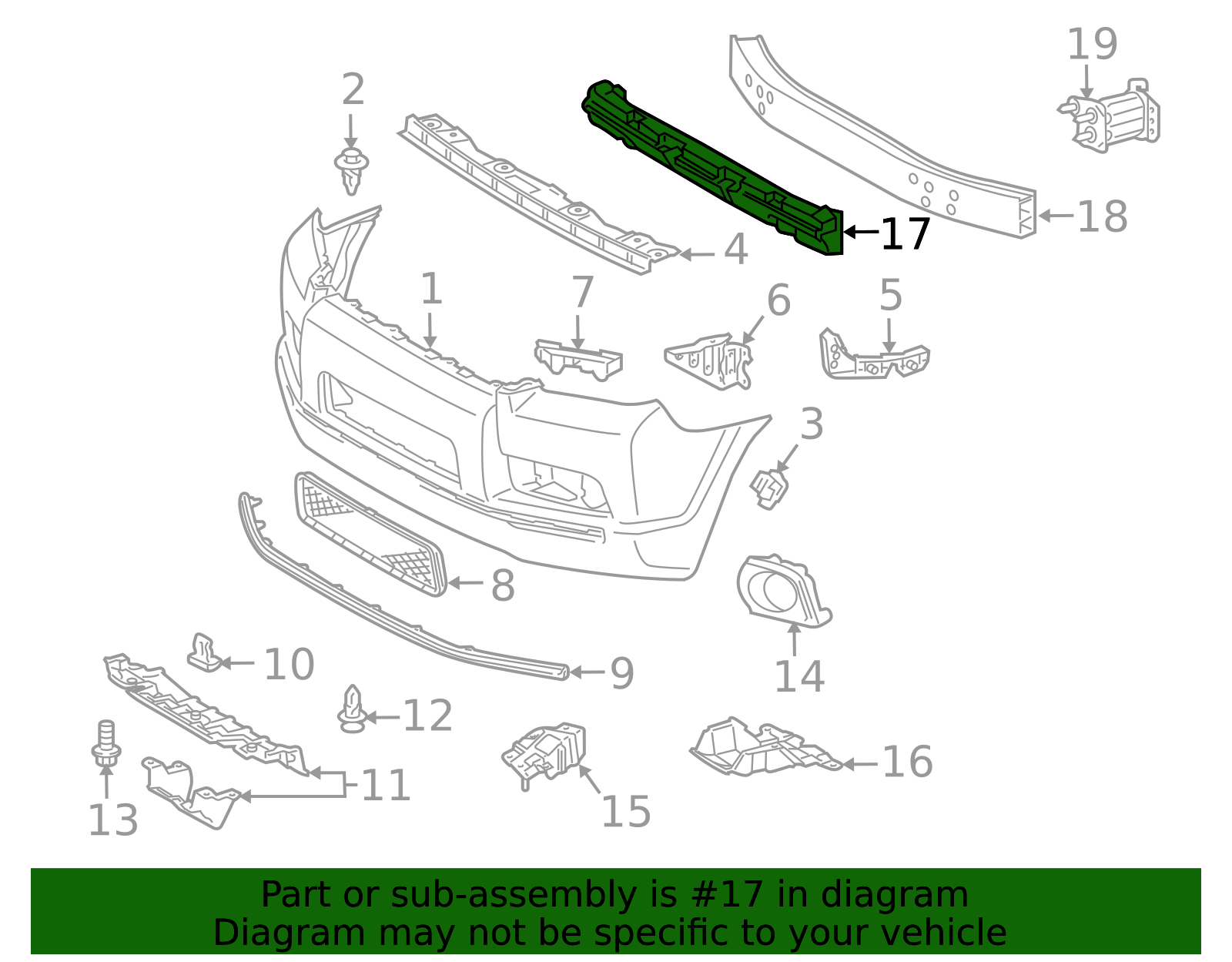 Bumper Impact Absorber 52611-35030 | Toyota Parts Center