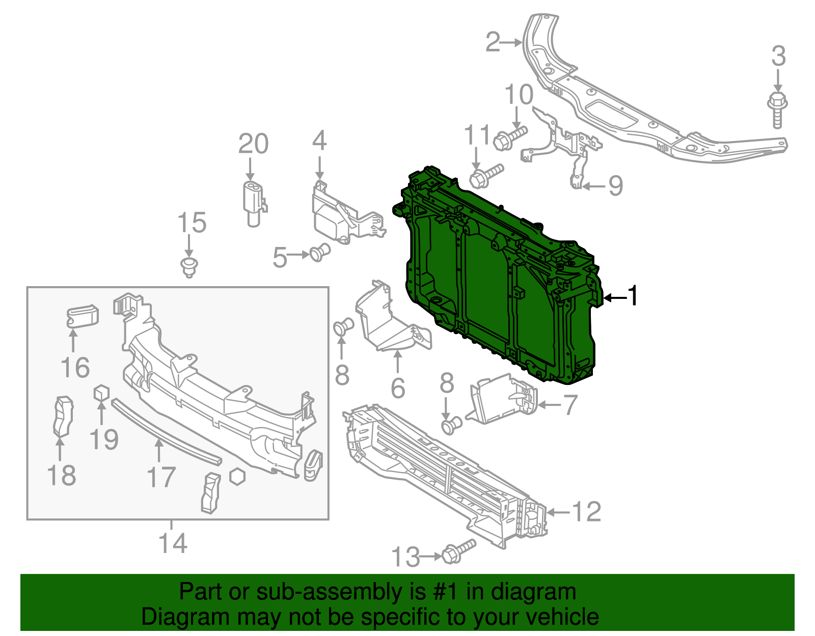 2014-2018 Mazda | Radiator Support | BJS7-53-110B | Mazda Online Parts