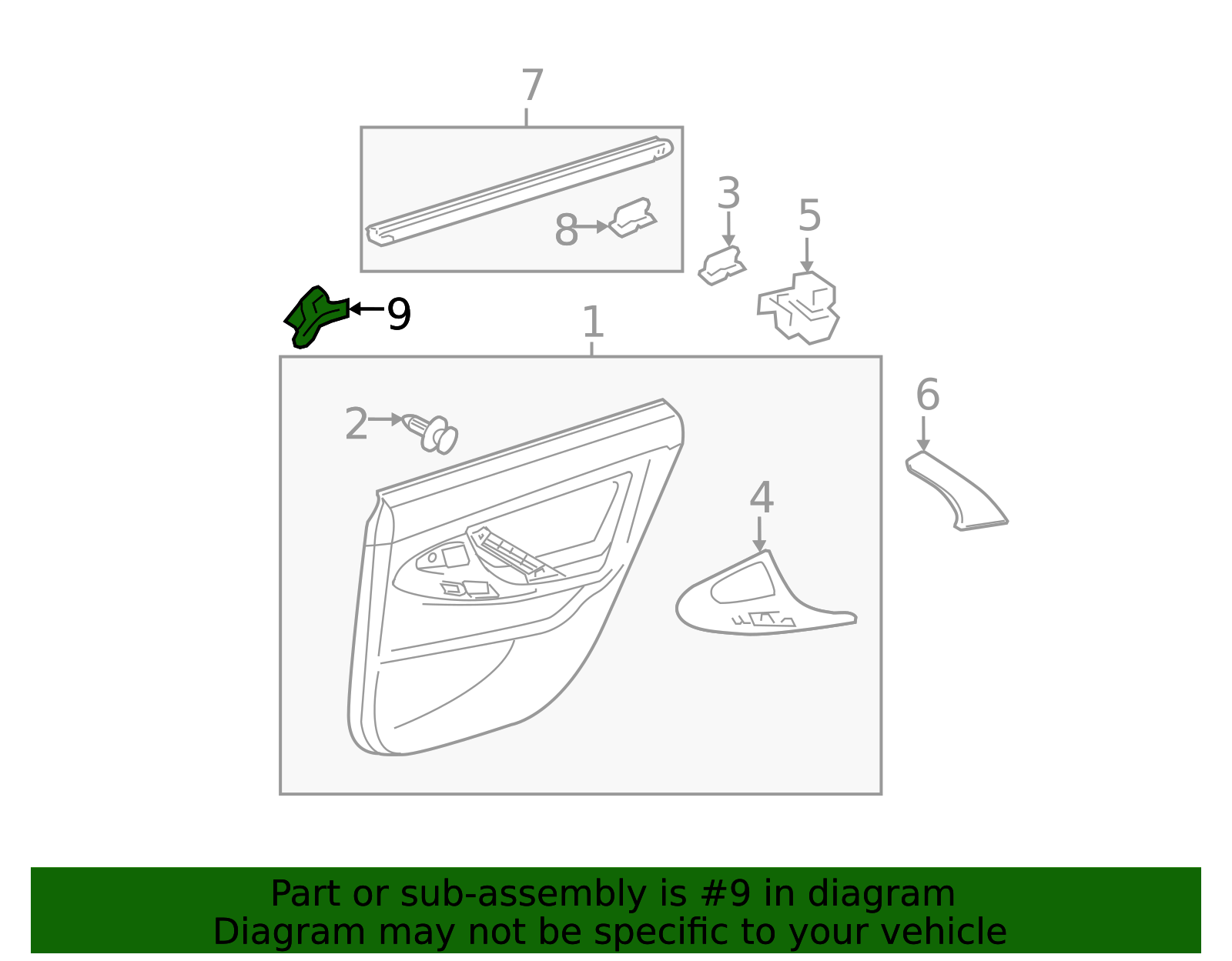 2007-2015 Toyota Door Trim Molding 67674-06020 | Toyota Parts Center