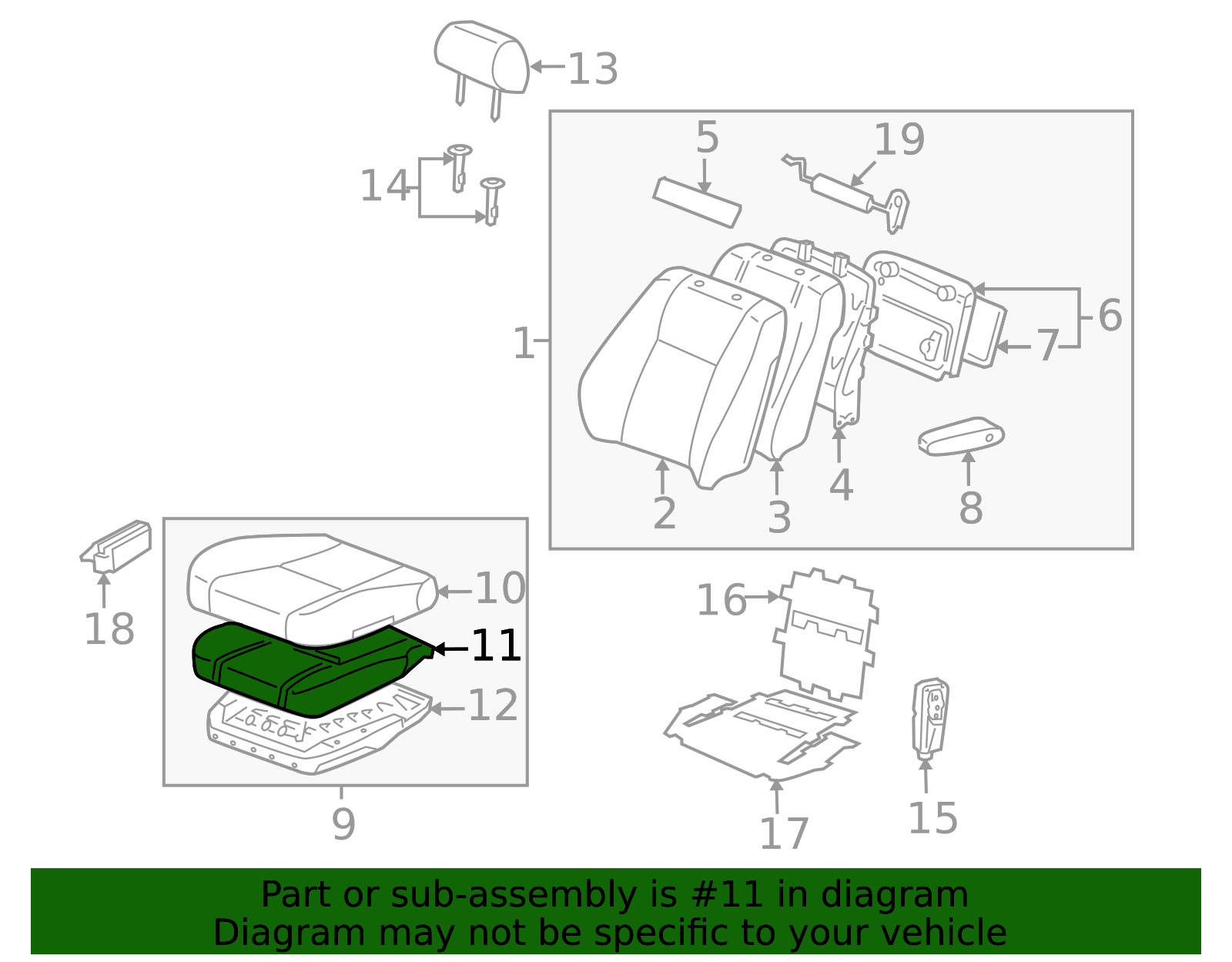 Genuine Official Toyota Seat Cushion Pad part# 71501-60070 for 1998 ...