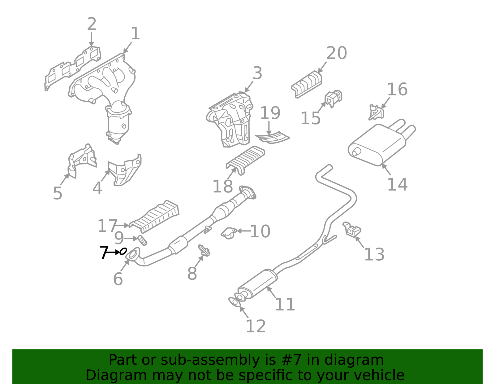 206958j010 - Nissan Catalytic Converter Seal 2002-2006 Nissan ...