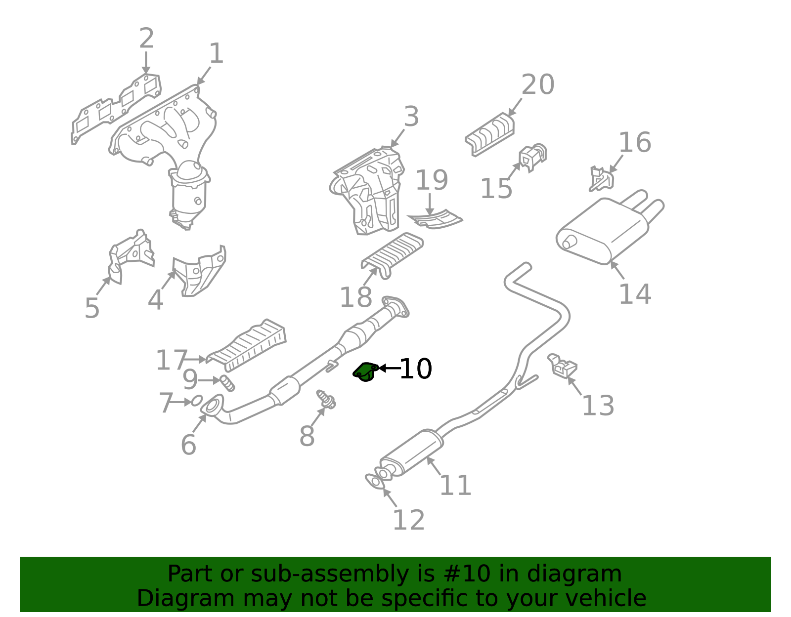 2002-2009 Nissan Front Pipe Mount 20611-8J000 | TascaParts.com