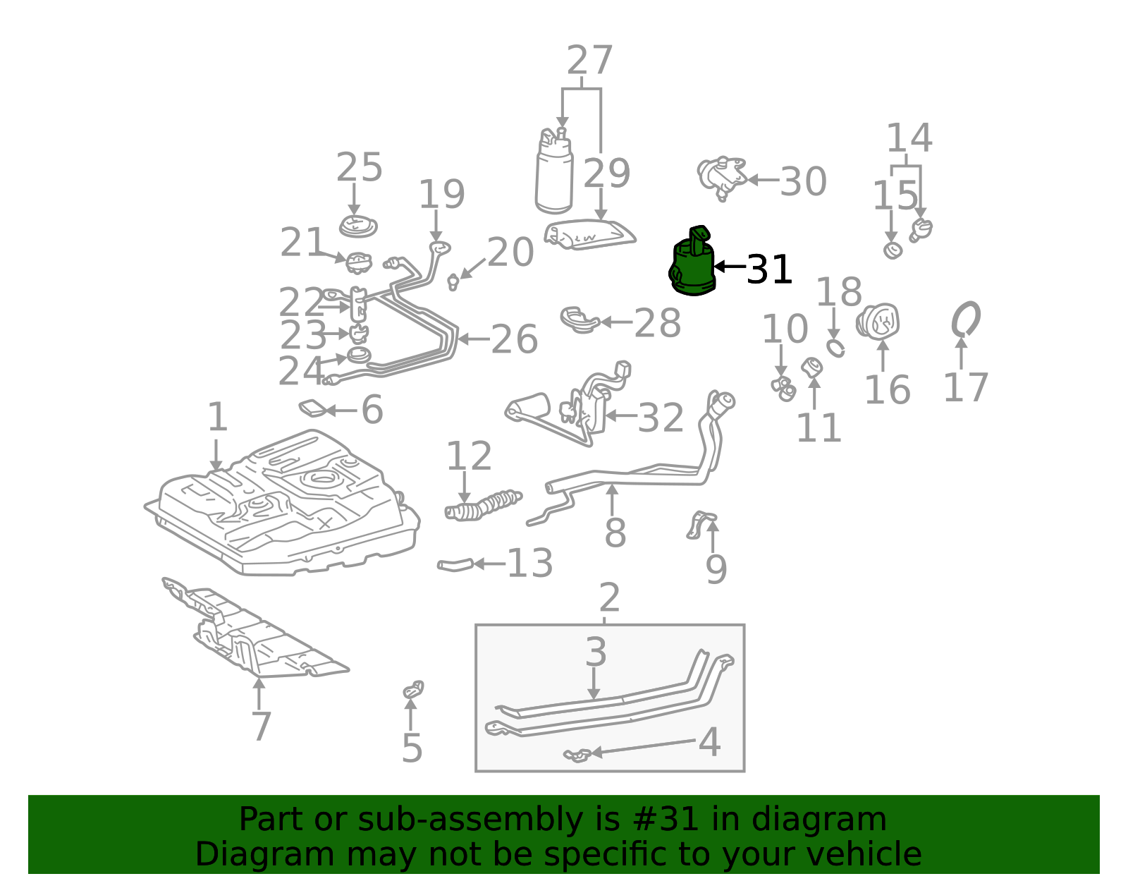 23300-0D010 - Fuel Filter 1998-2003 Toyota | Toyota San Diego Parts