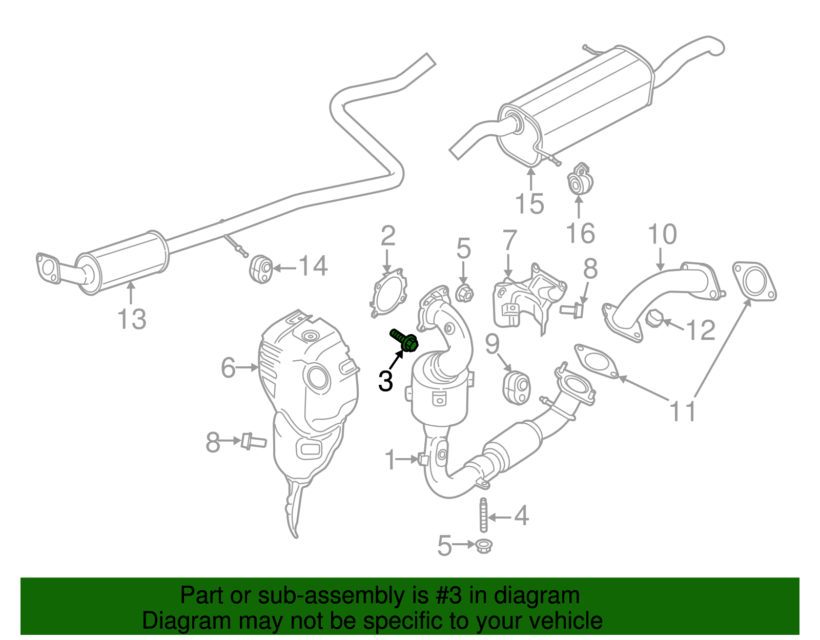 2014-2017 Ford Fiesta | Catalytic Converter Screw | W702608-S300 ...