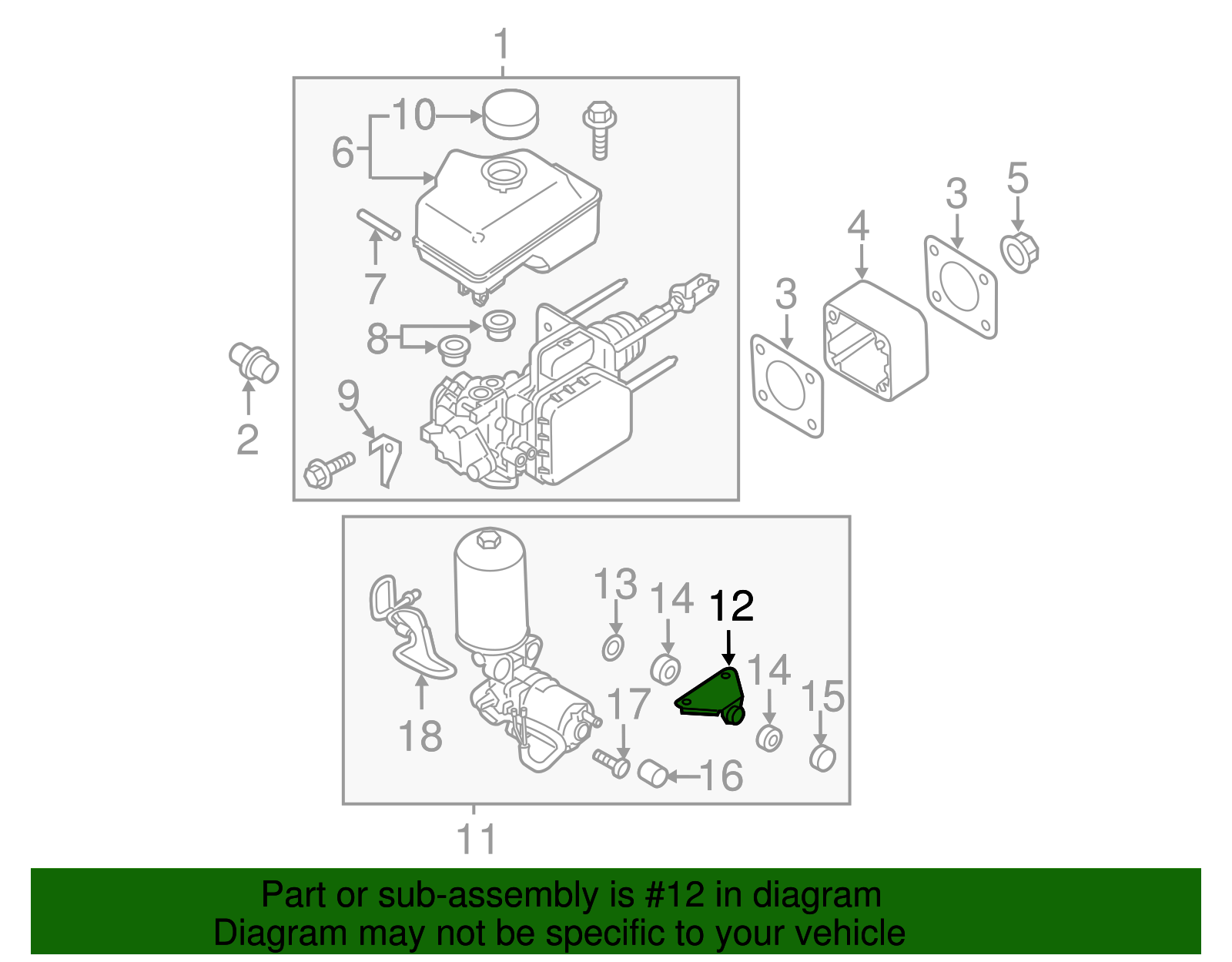 2012-2024 Nissan Booster Assembly Bracket 47225-1PA0A | Nissan Parts OEM