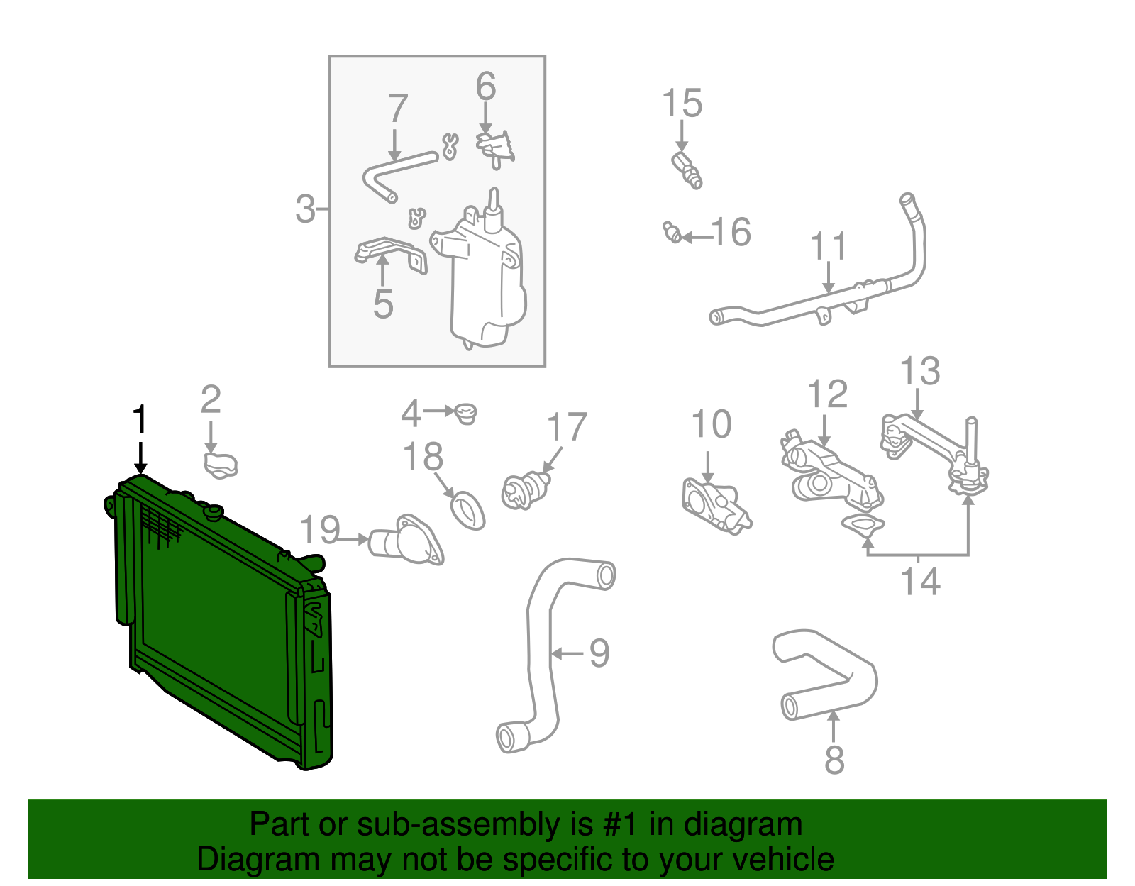 2005-2007 Toyota Radiator 16400-0F040 | OEM Parts Online