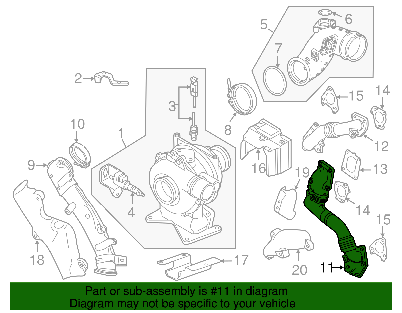 2011-2016 GM Passenger Side Exhaust Manifold Outlet Pipe 12657012 ...