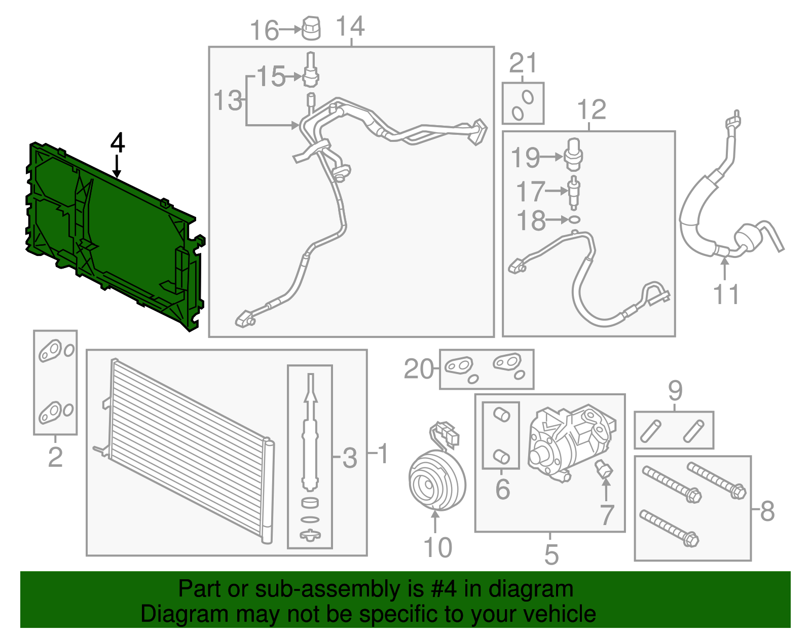 AL3Z-19702-A - AL3Z-19702-A 2009 - 2017 Ford F-150 Condenser mount ...