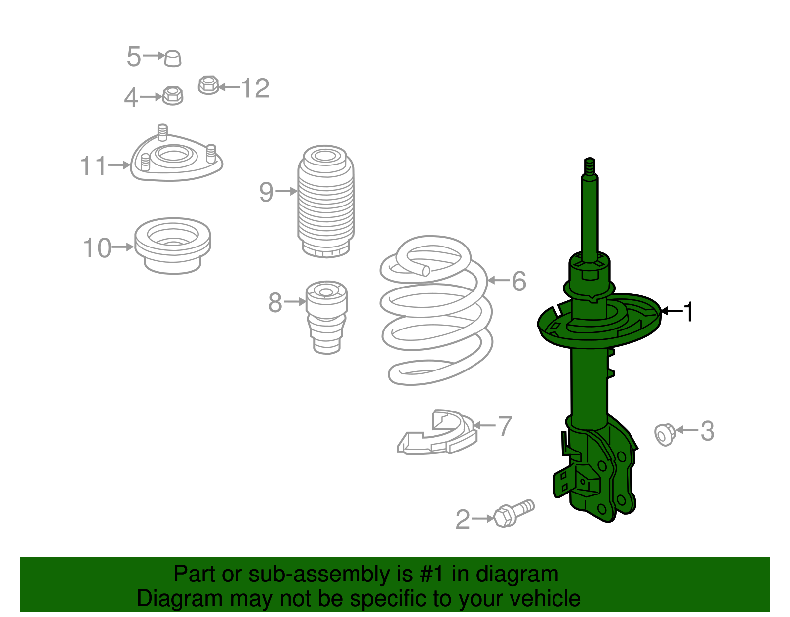 2014-2015 Mazda 6 Strut GJR9-34-700E | OEM Parts Online