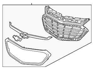 84150738 - GM Bright Chrome Front Grille with Bowtie Emblem and Bezels ...