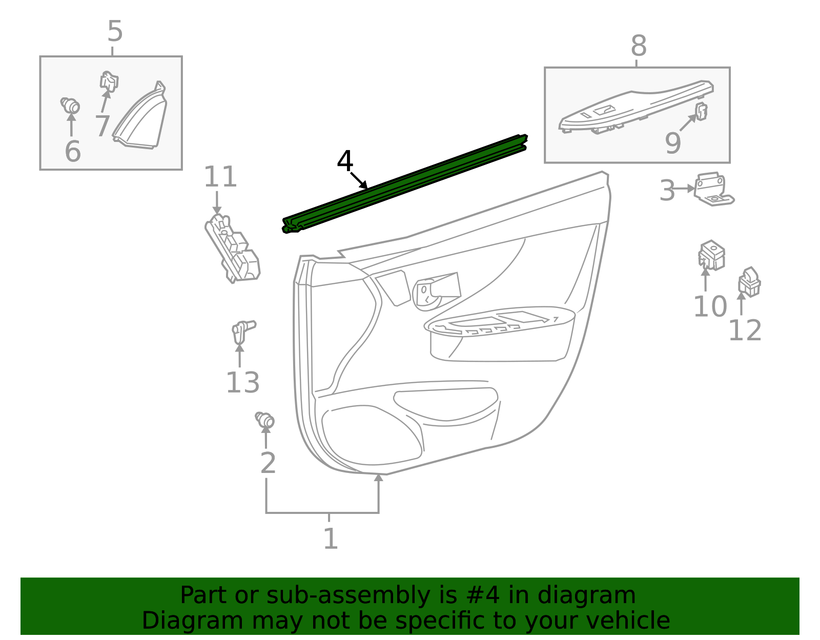 Toyota Front Left Window Belt Weatherstrip 68172-02170 | AutoNation Parts