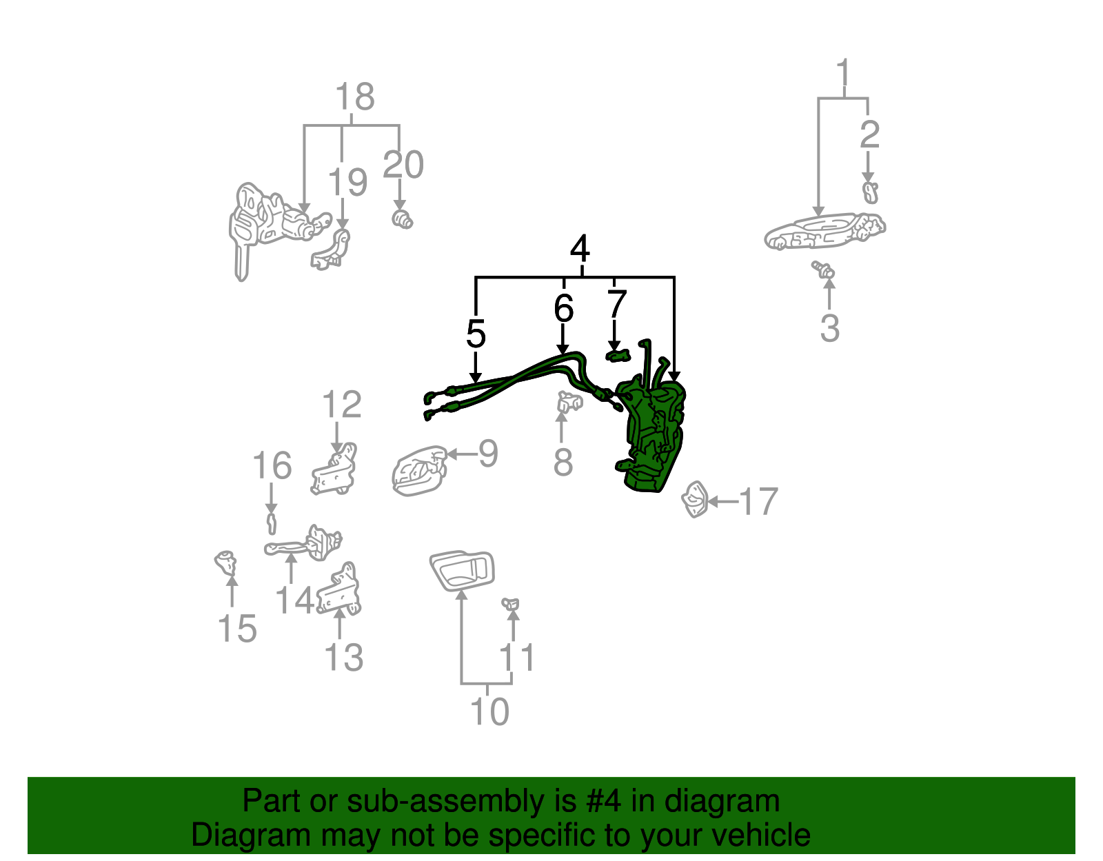 69030-48020 - Lock Assembly - 1999-2003 Lexus RX300 | My L Parts