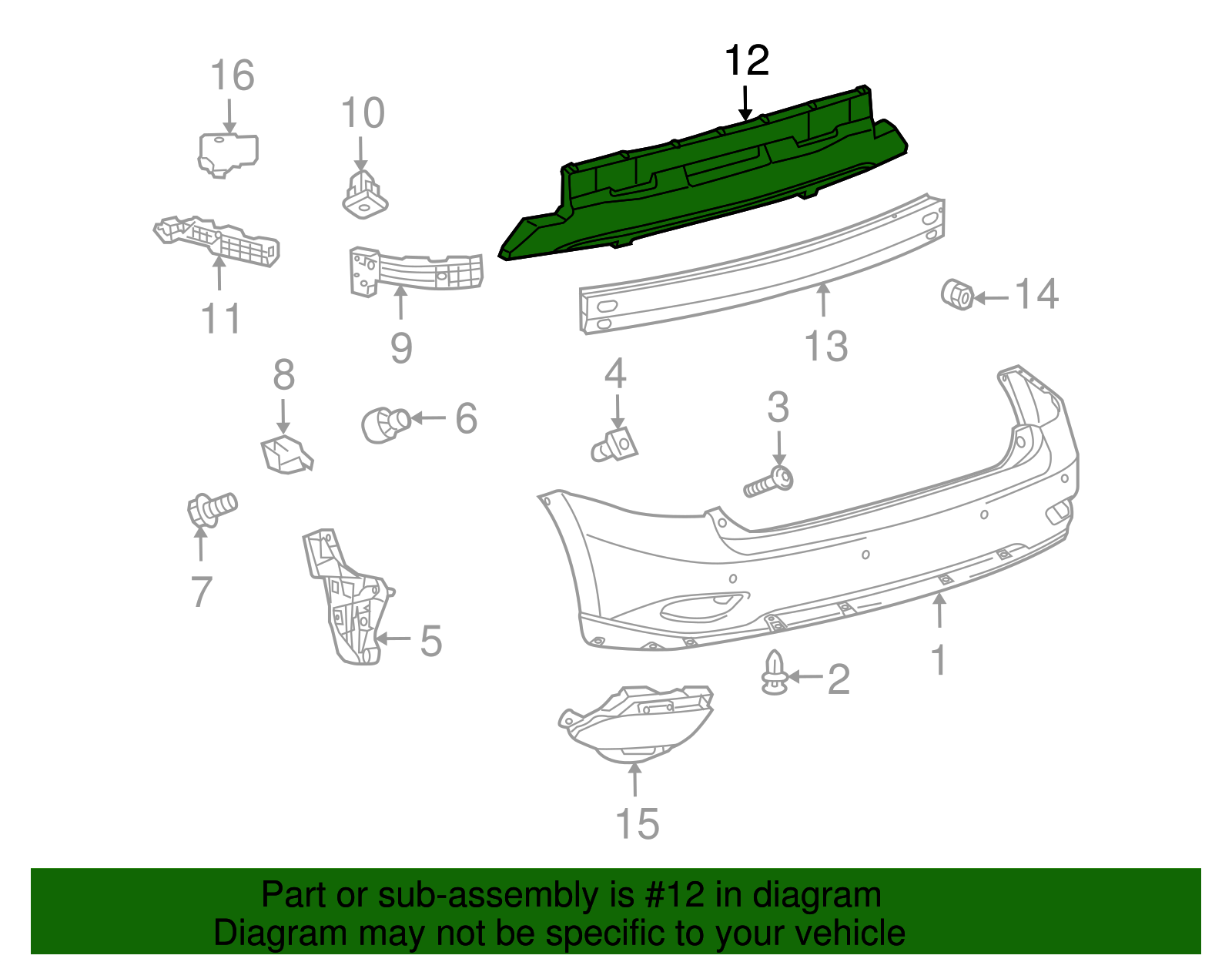 52615-0E020 - Energy Absorber 2010-2015 Lexus | Longo Lexus Parts