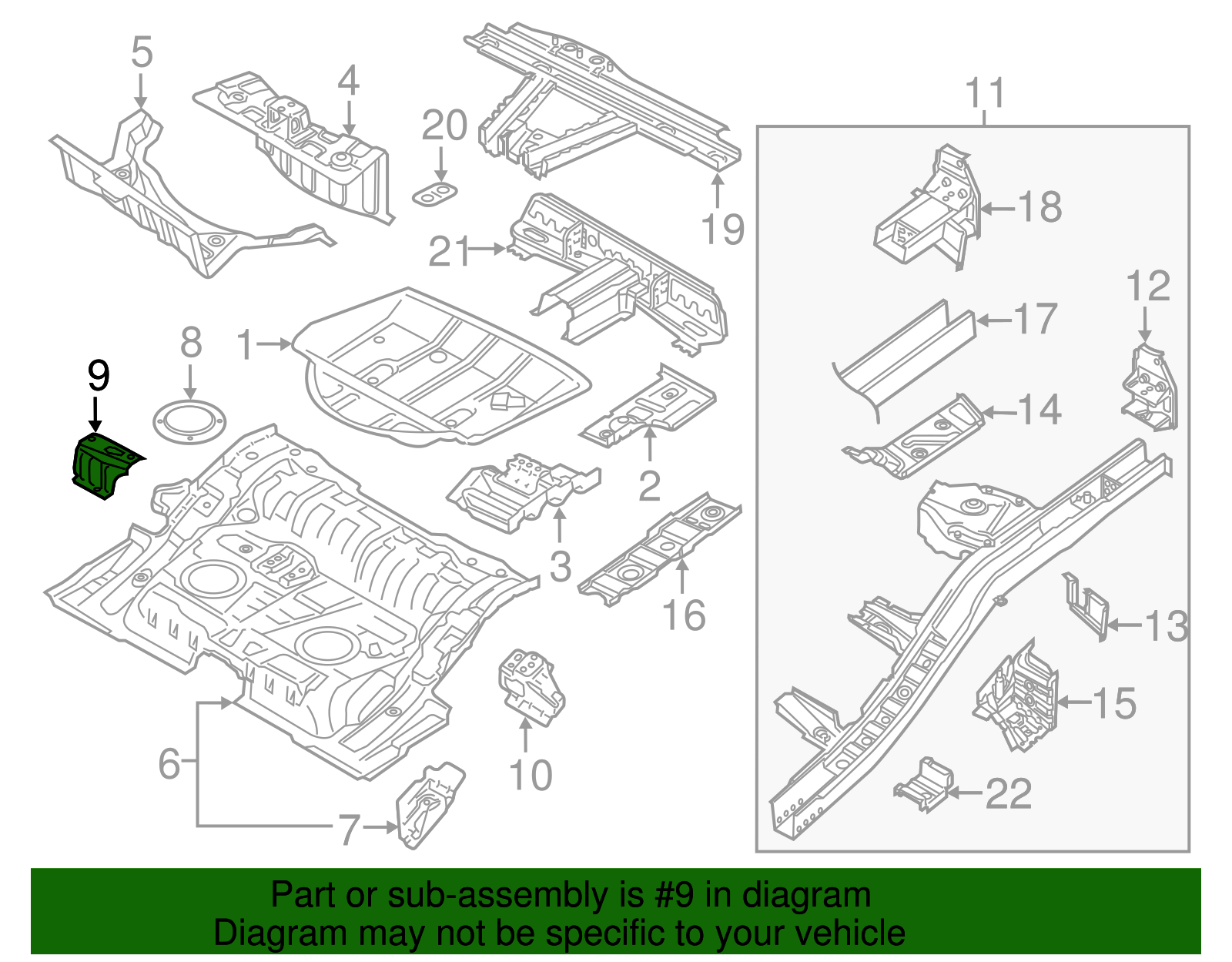 2011-2015 Volkswagen Touareg Floor Pan Bracket 7P0-801-232 | VW Direct ...