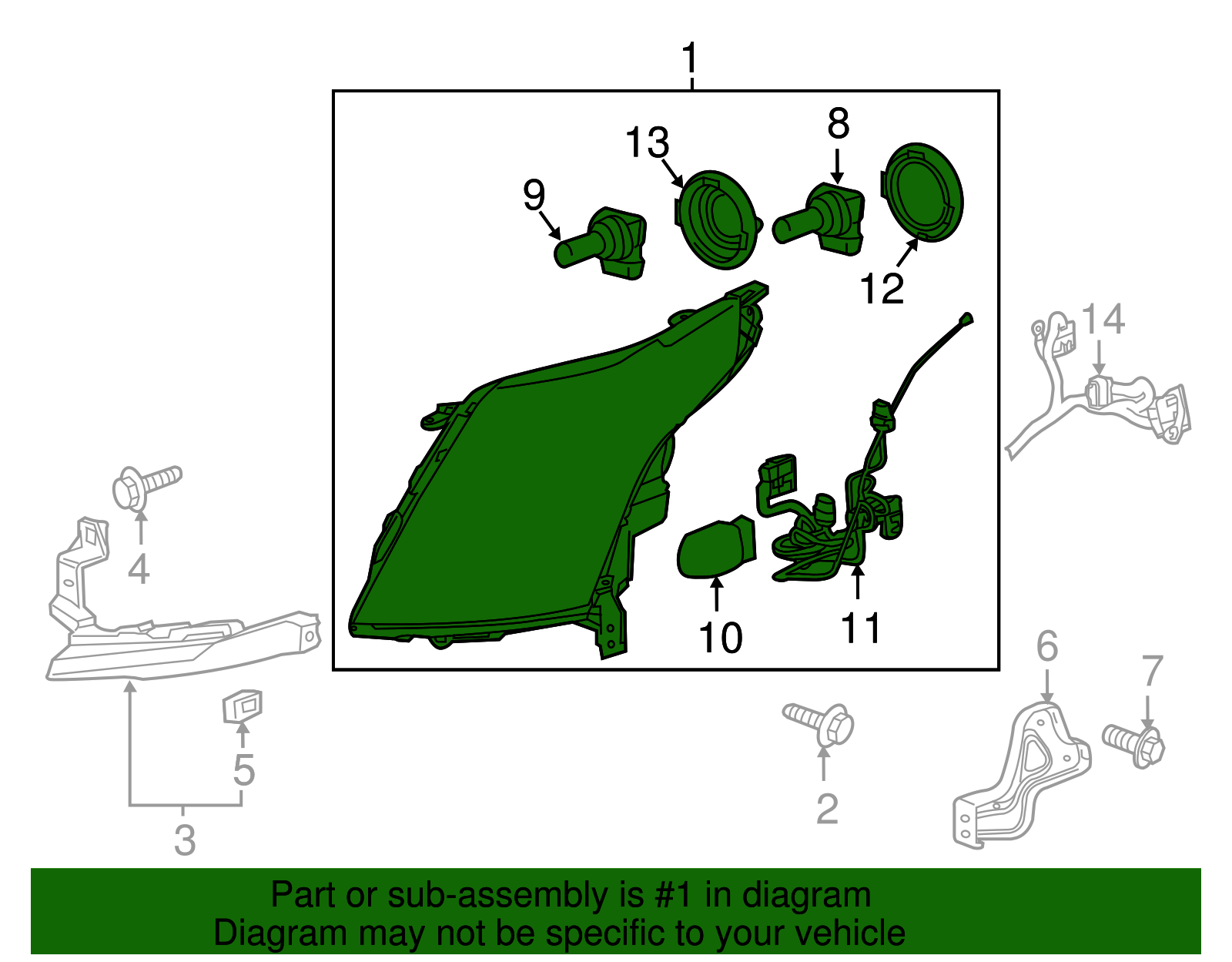 23315409 - 2014-2016 Cadillac SRX - Passenger Side Headlamp Assembly ...