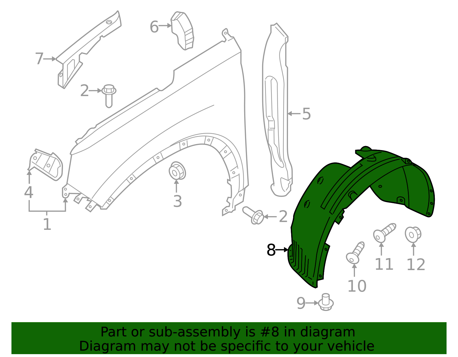 Hyundai - 86811-S2000 - Fender Liner - 2019-2020 Hyundai Santa Fe | OEM ...