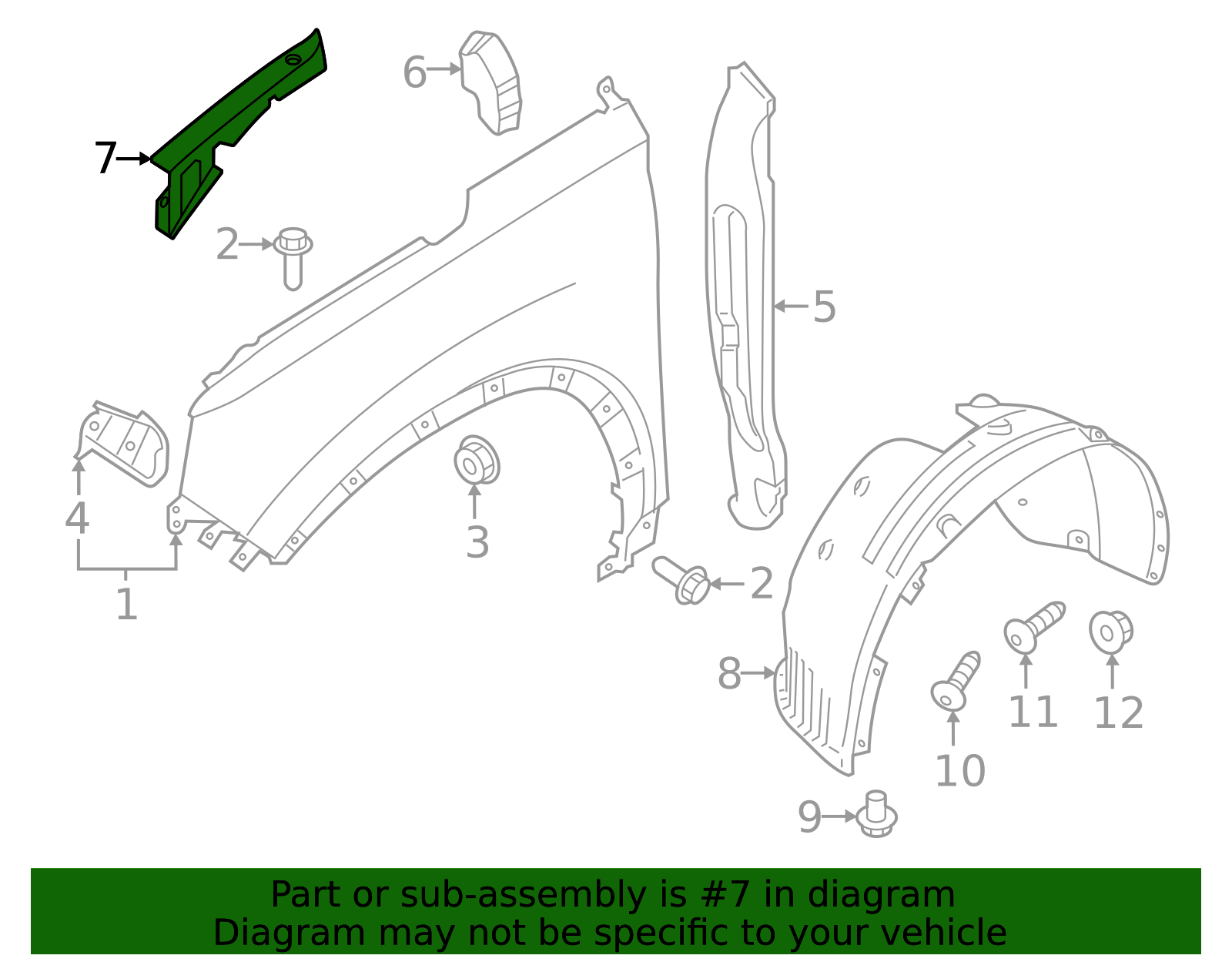 2019-2020 Hyundai Santa Fe Fender Ledge Cover 84159-S2000 | MotorMotor