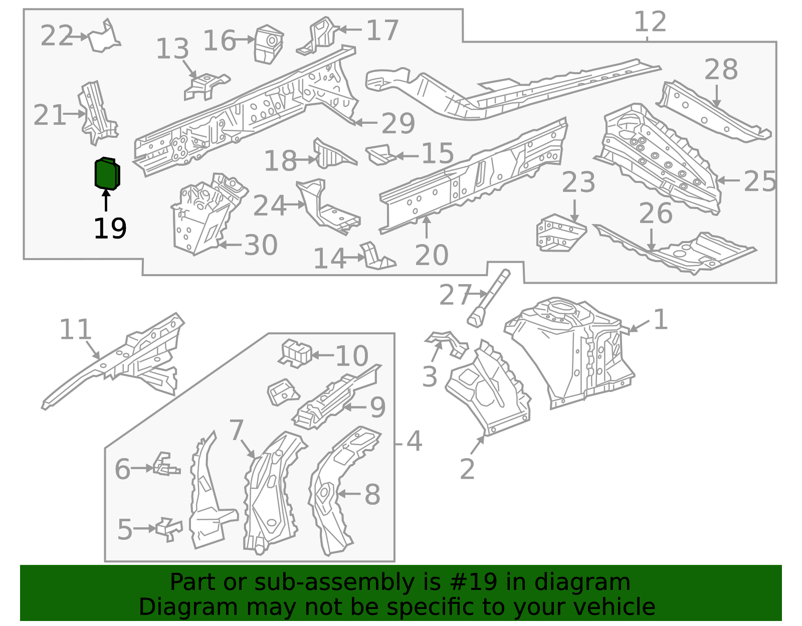 2016-2023 GM Passenger Side Front Compartment Side Rail Bracket ...