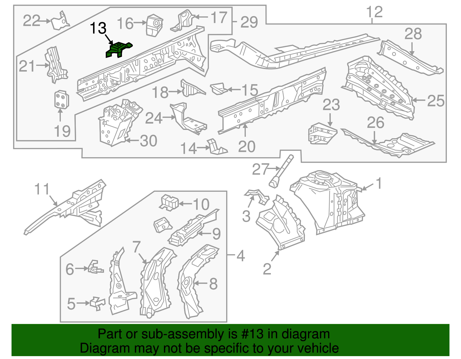 23255643 - 2016-2024 GM - Driver Side Engine Compartment Rail Bracket ...