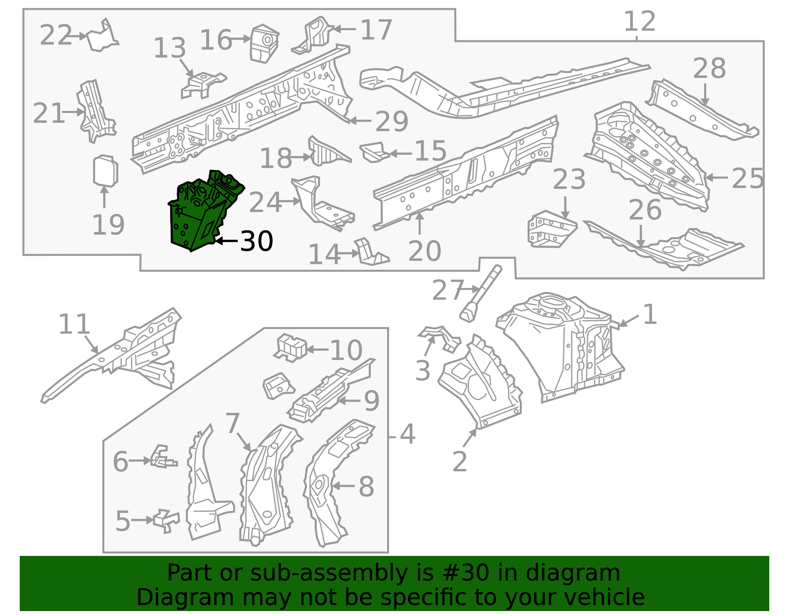 23408266 - Driver Side Body Drivetrain and Front Suspension Frame ...