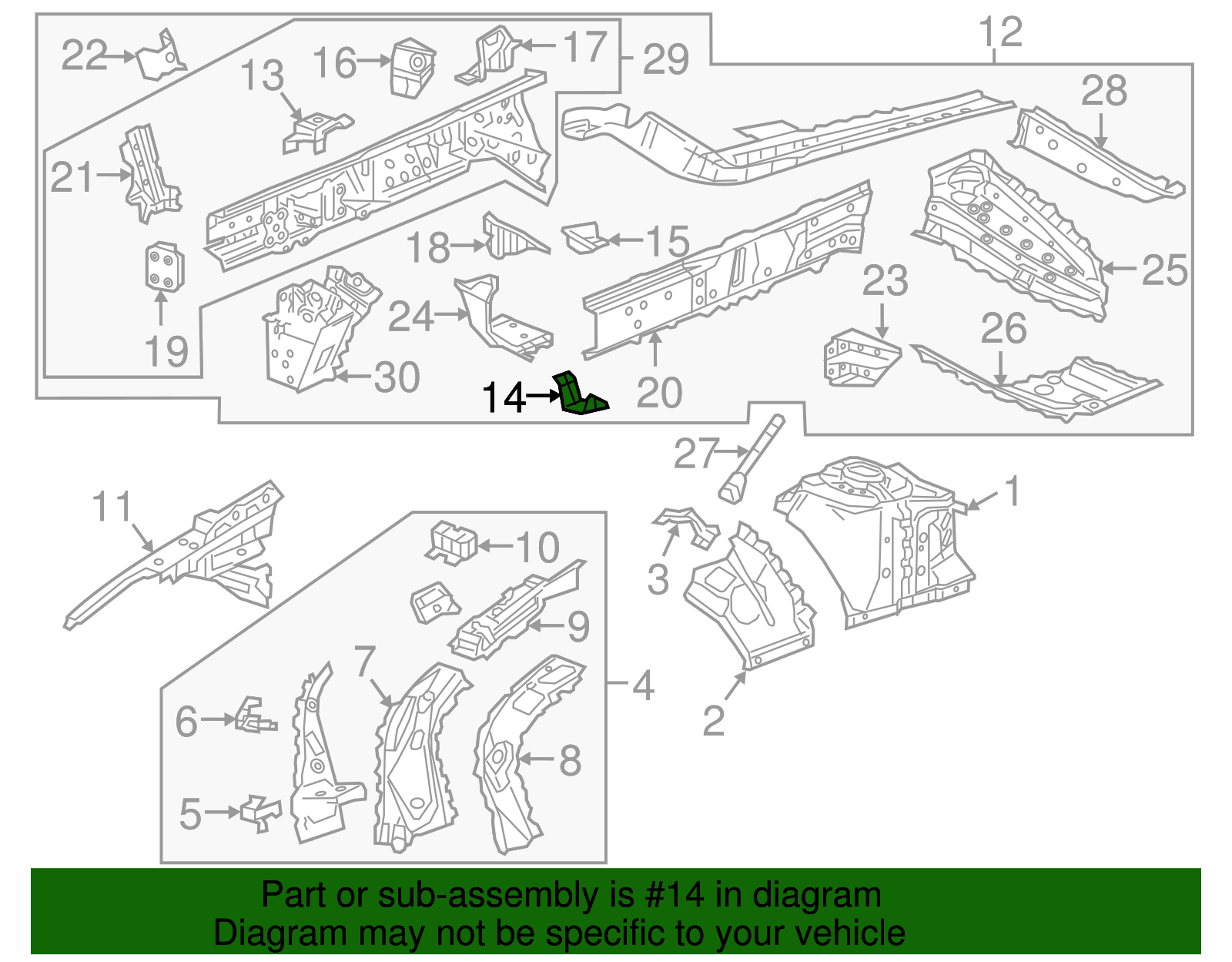 2016-2025 GM Rail Assembly Lower Bracket 23499135 | Capital Chevy Parts