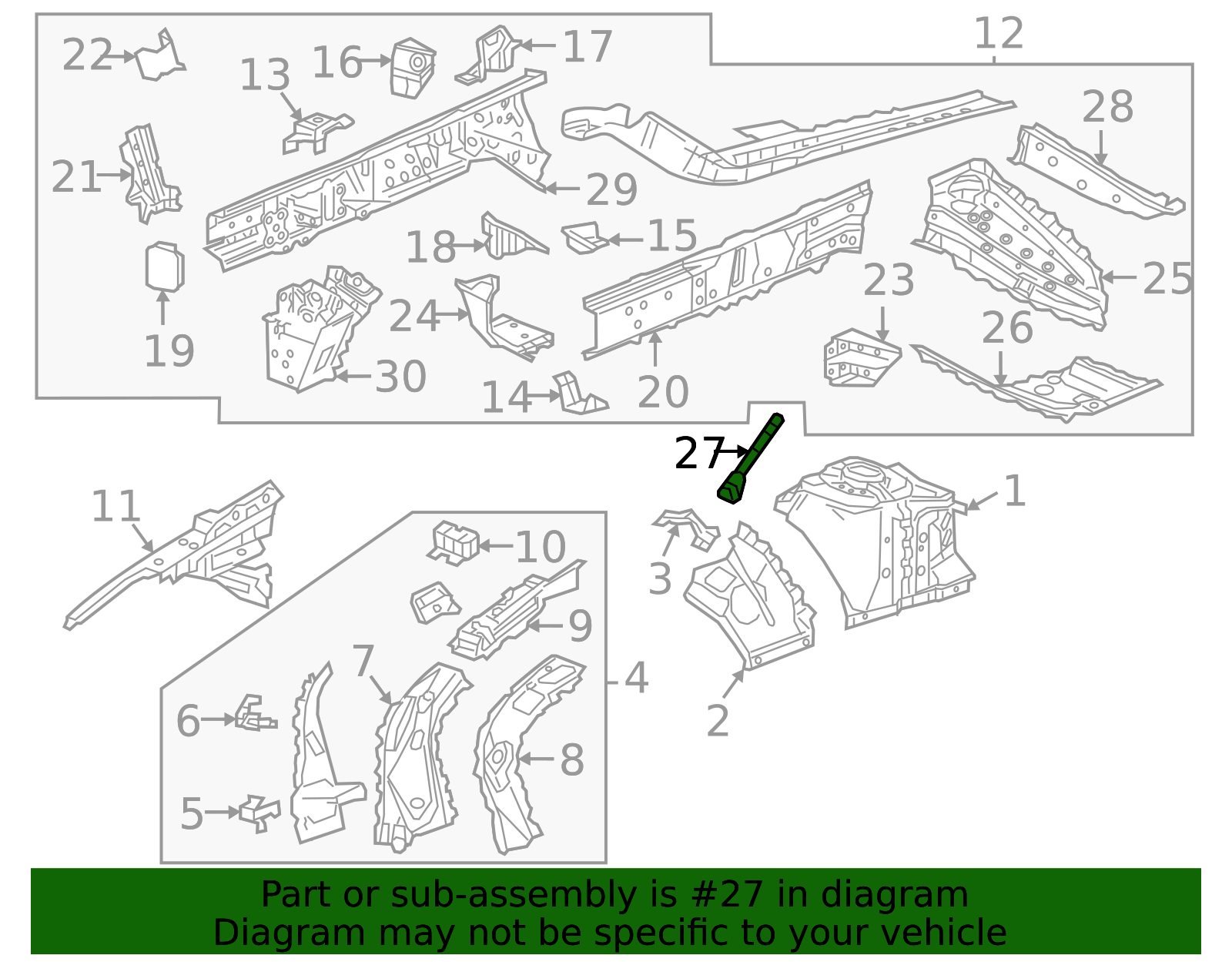 2016-2025 GM Passenger Side Front End Sheet Metal Diagonal Brace ...