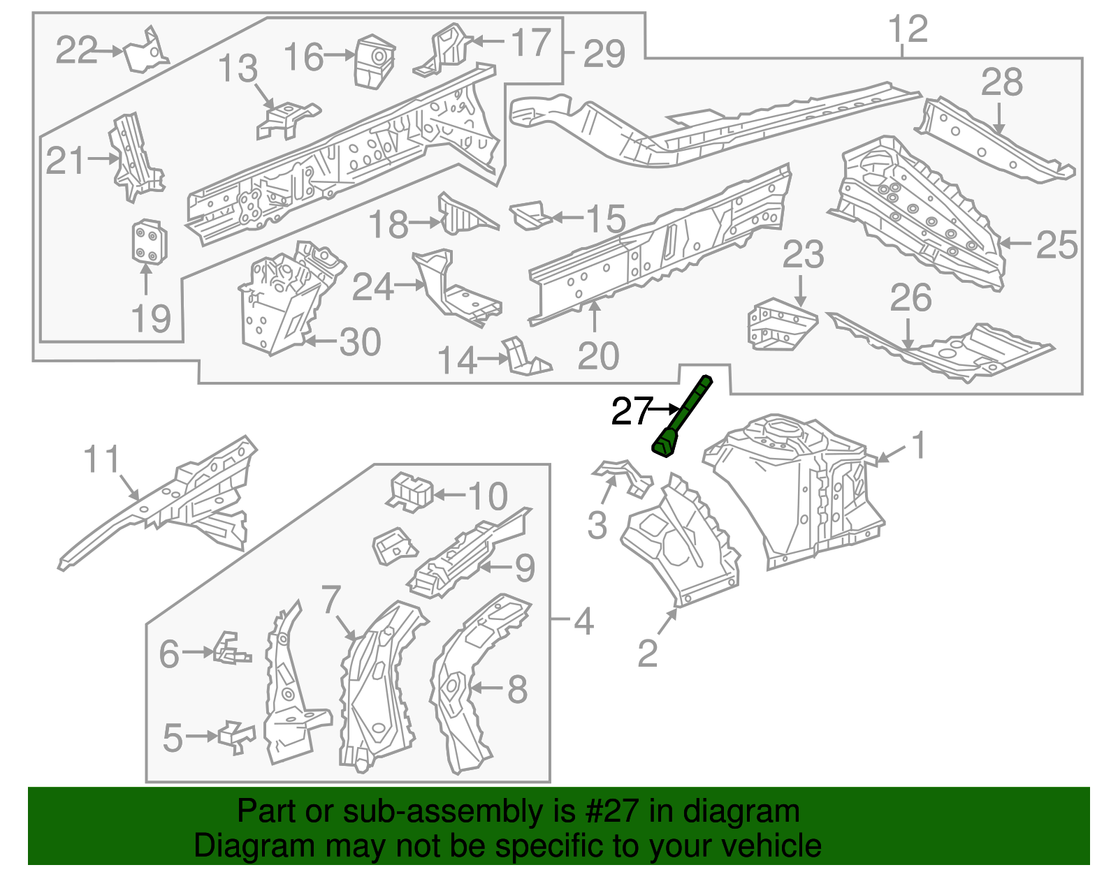 2016-2025 GM Driver Side Front End Sheet Metal Diagonal Brace ...