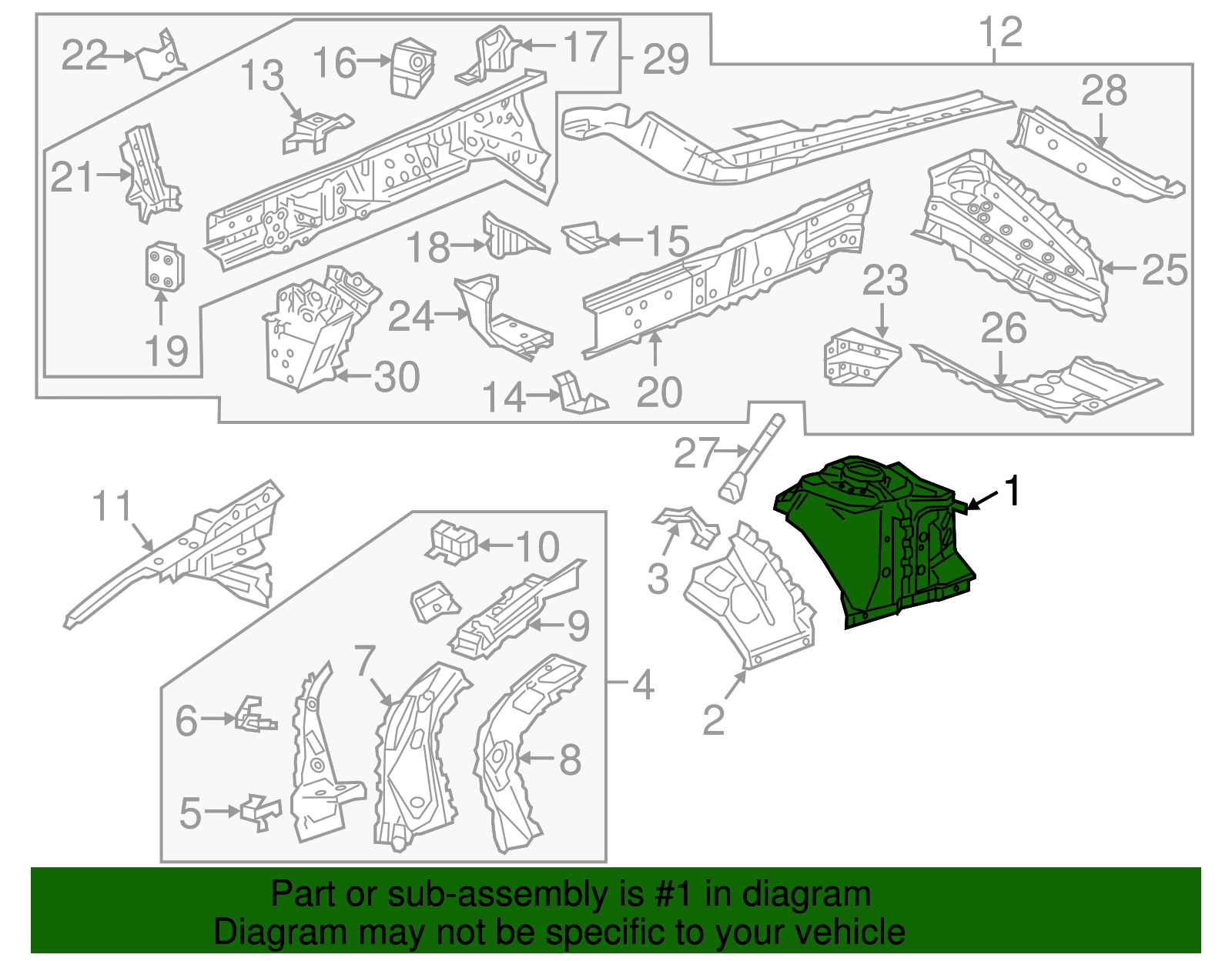 2016-2025 Chevrolet Malibu Apron Panel 42829461 | Capital Chevy Parts