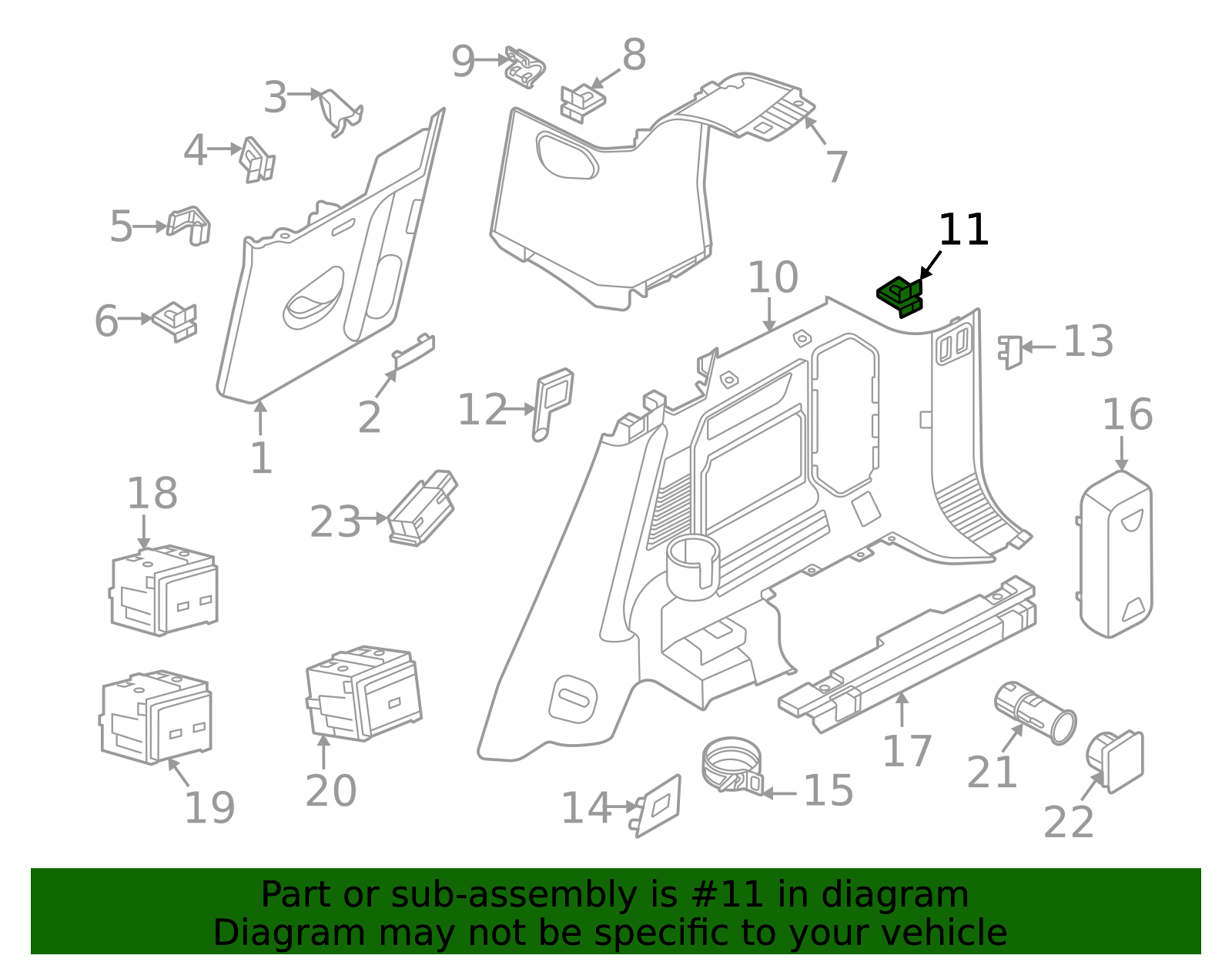 Genuine OEM Quarter Pillar Trim Clip Part# LR036129 Fits 2012-2023 Land ...