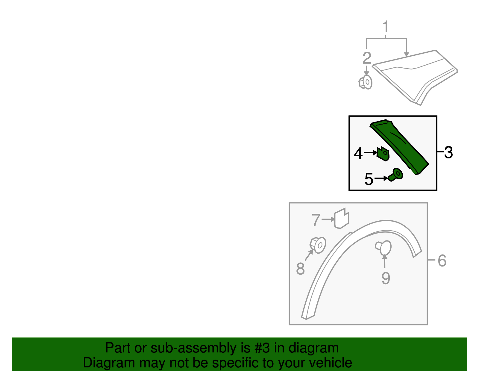 2017-2021 Chevrolet Bolt EV Rear Driver Side Upper Body Side Applique ...