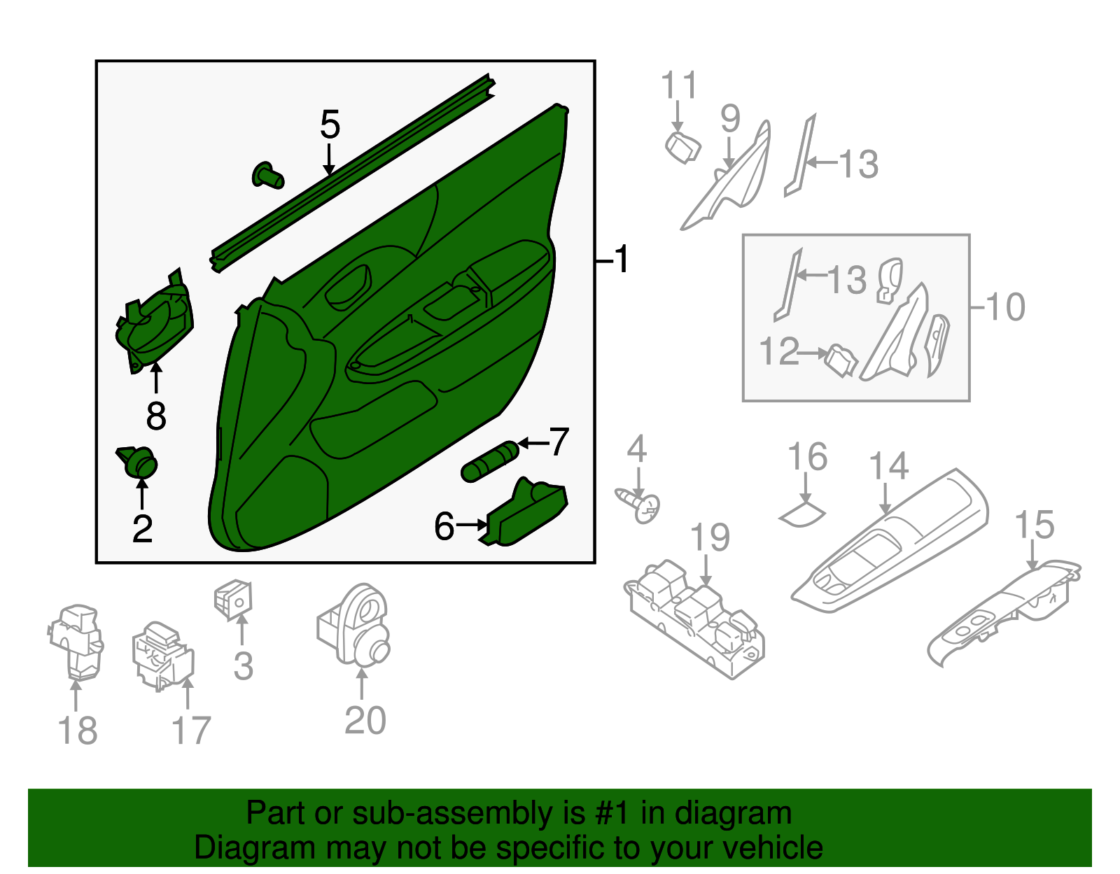 2011-2013 Subaru Forester 2011-2013 Subaru Forester - Door Trim Panel ...