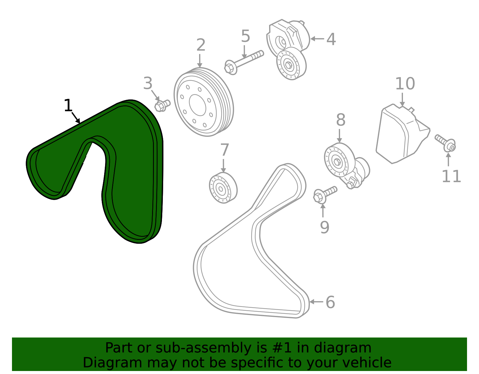 2019-2023 Ford Ranger Motorcraft™ AC Belt JK6-582 | Miracle Ford Parts
