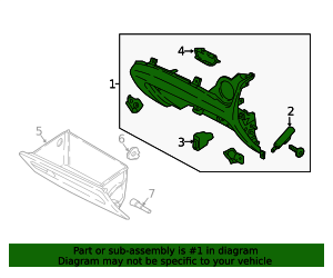 84540-K4000-TRY - Glove Box Frame 2019-2023 Hyundai Kona Electric ...