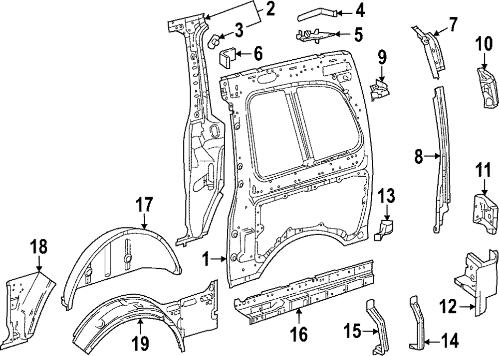 447-610-00-74 - Wheelhouse Panel 2016-2023 Mercedes-Benz Metris ...